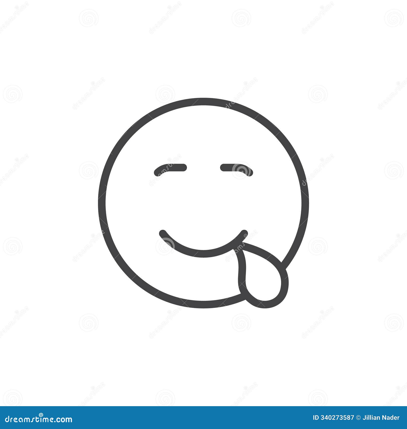 Drooling Icon Thin Outline Art Symbol Cartoon Vector | CartoonDealer ...