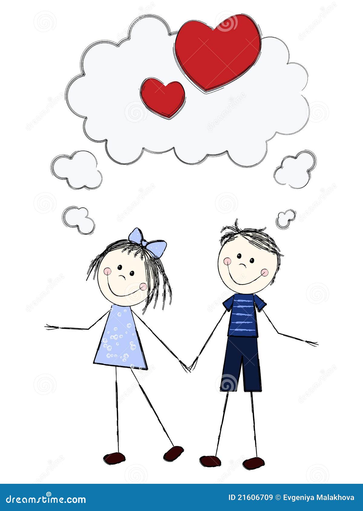 Droom over liefde vector illustratie. Illustration of beeldverhaal ...