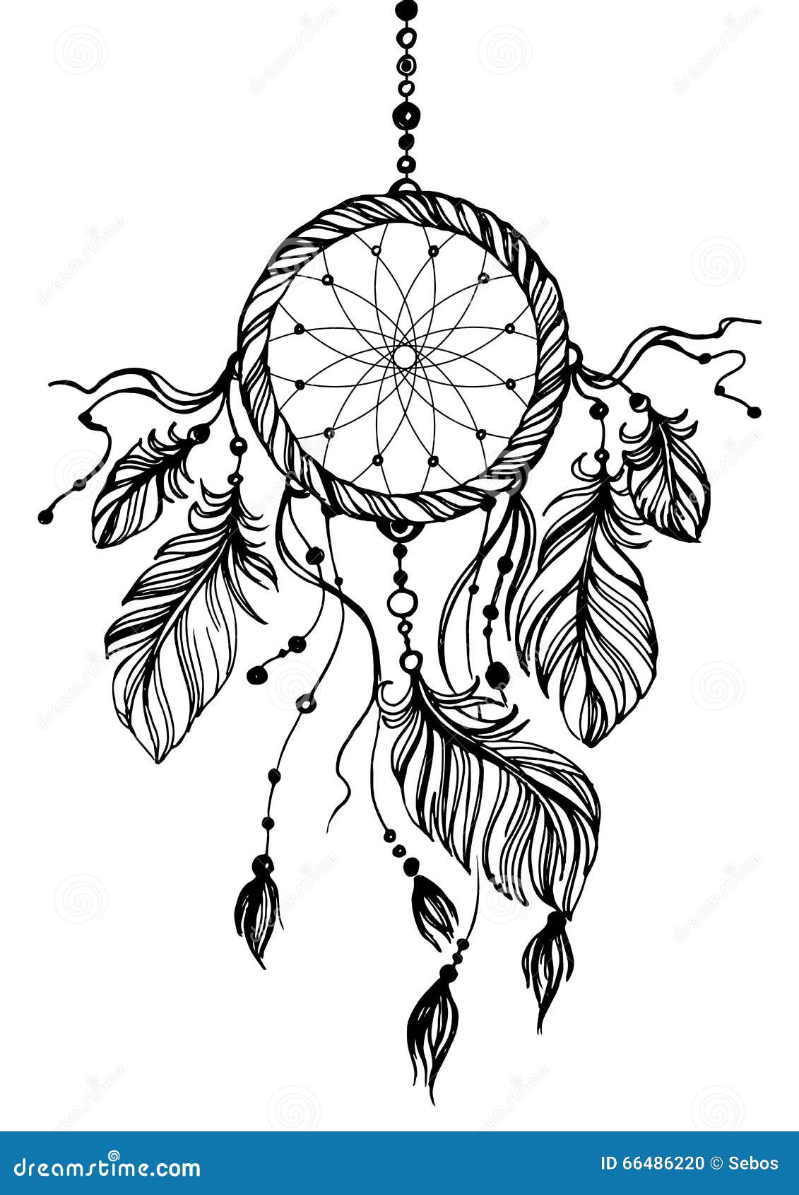 Droomvanger, Traditioneel Inheems Amerikaans Indisch Symbool Vector ...