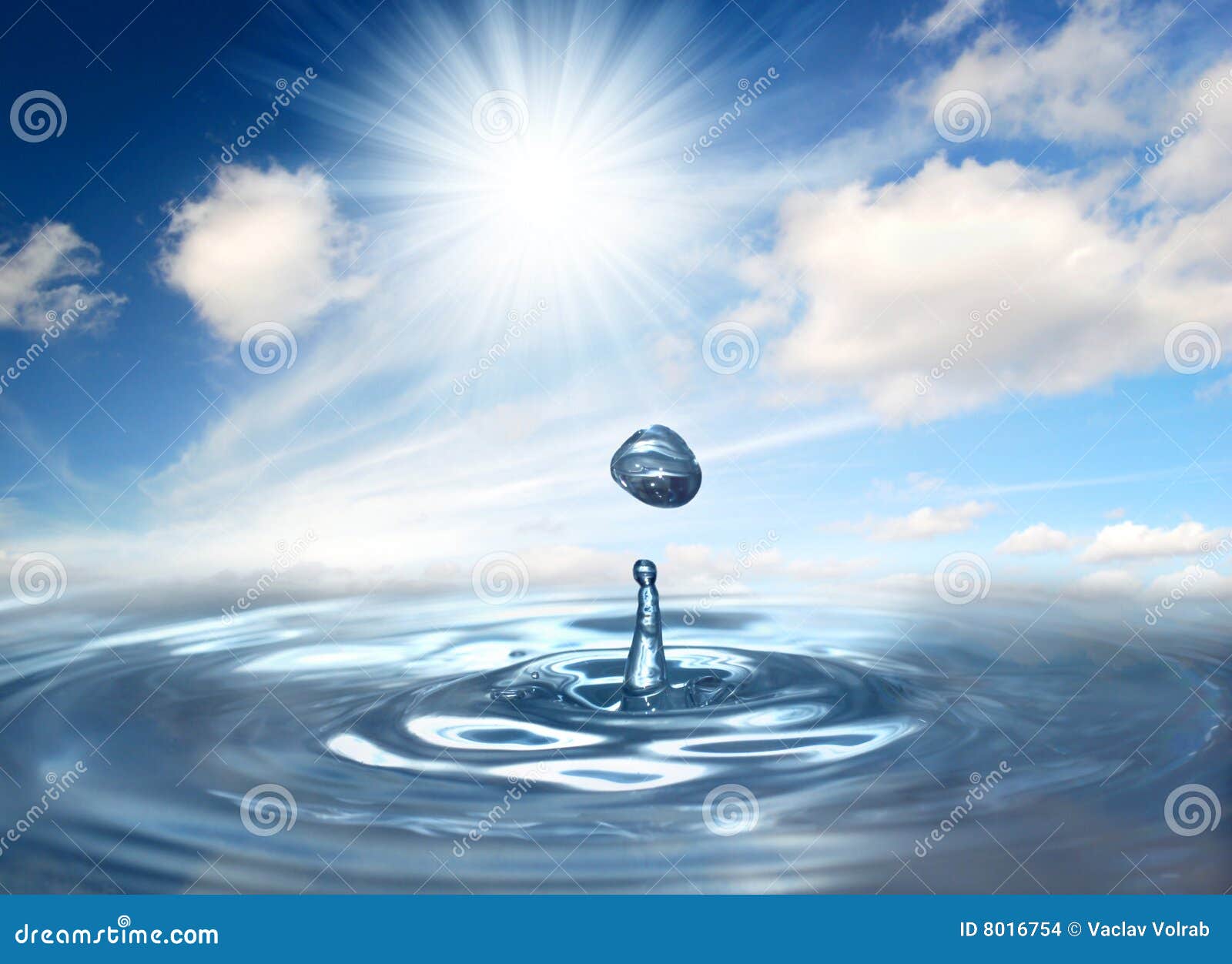 Drop stock photo. Image of clouds, clear, instant, reflection - 8016754