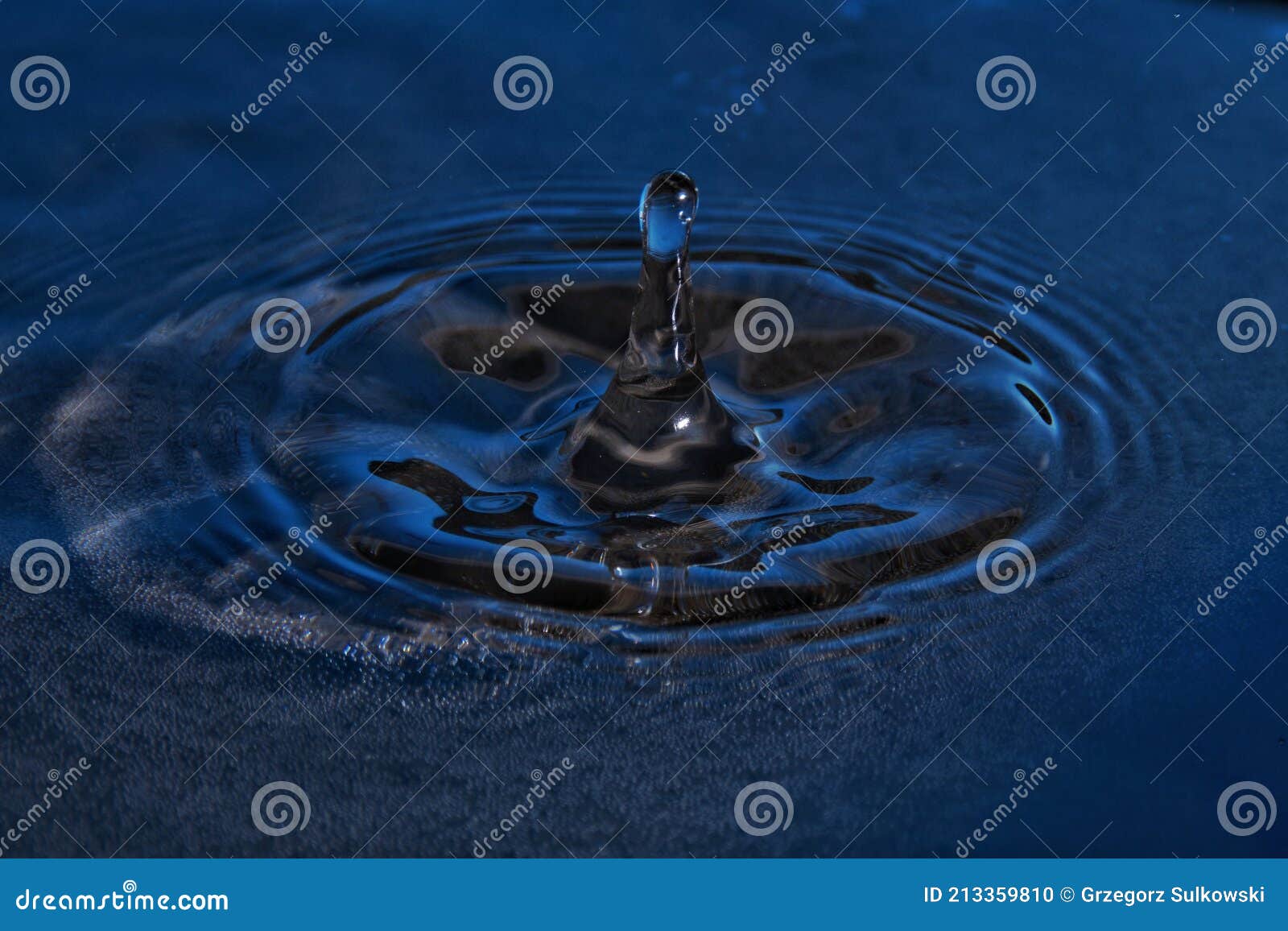 A drop above water surface stock photo. Image of liquid - 213359810