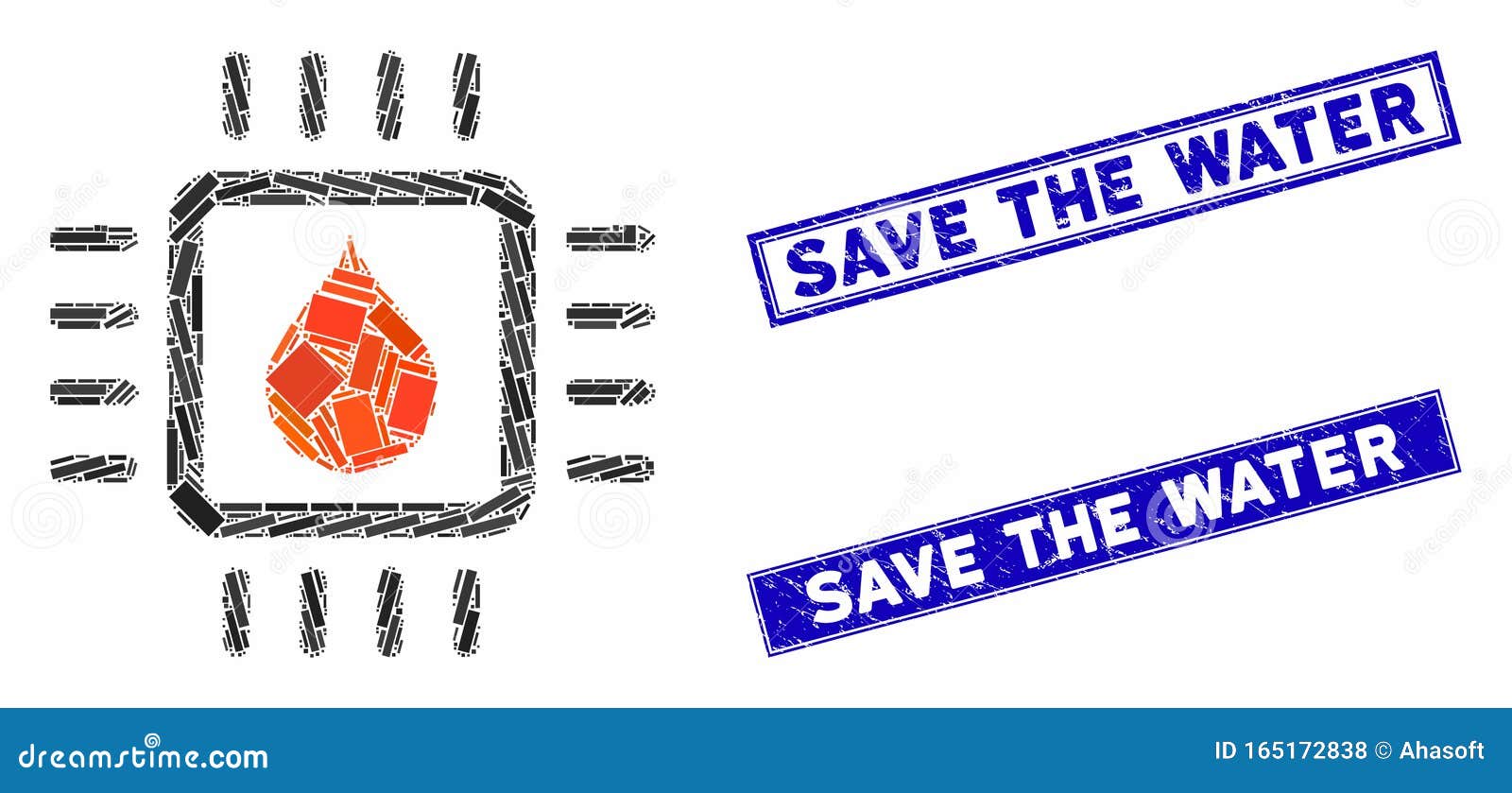 Drop Analysis Chip Mosaic and Distress Rectangle Save the Water Stamps ...