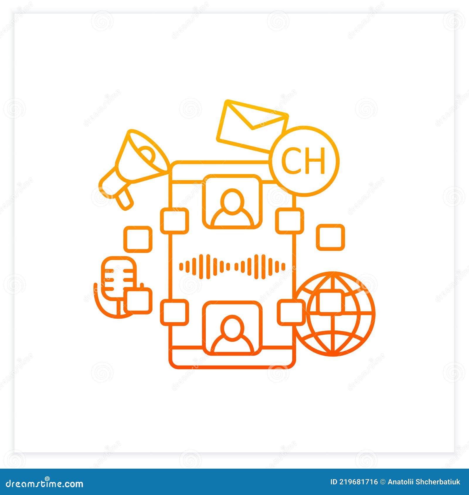 Drop-in-audio Chat Gradient Icon Stock Vector - Illustration of ...
