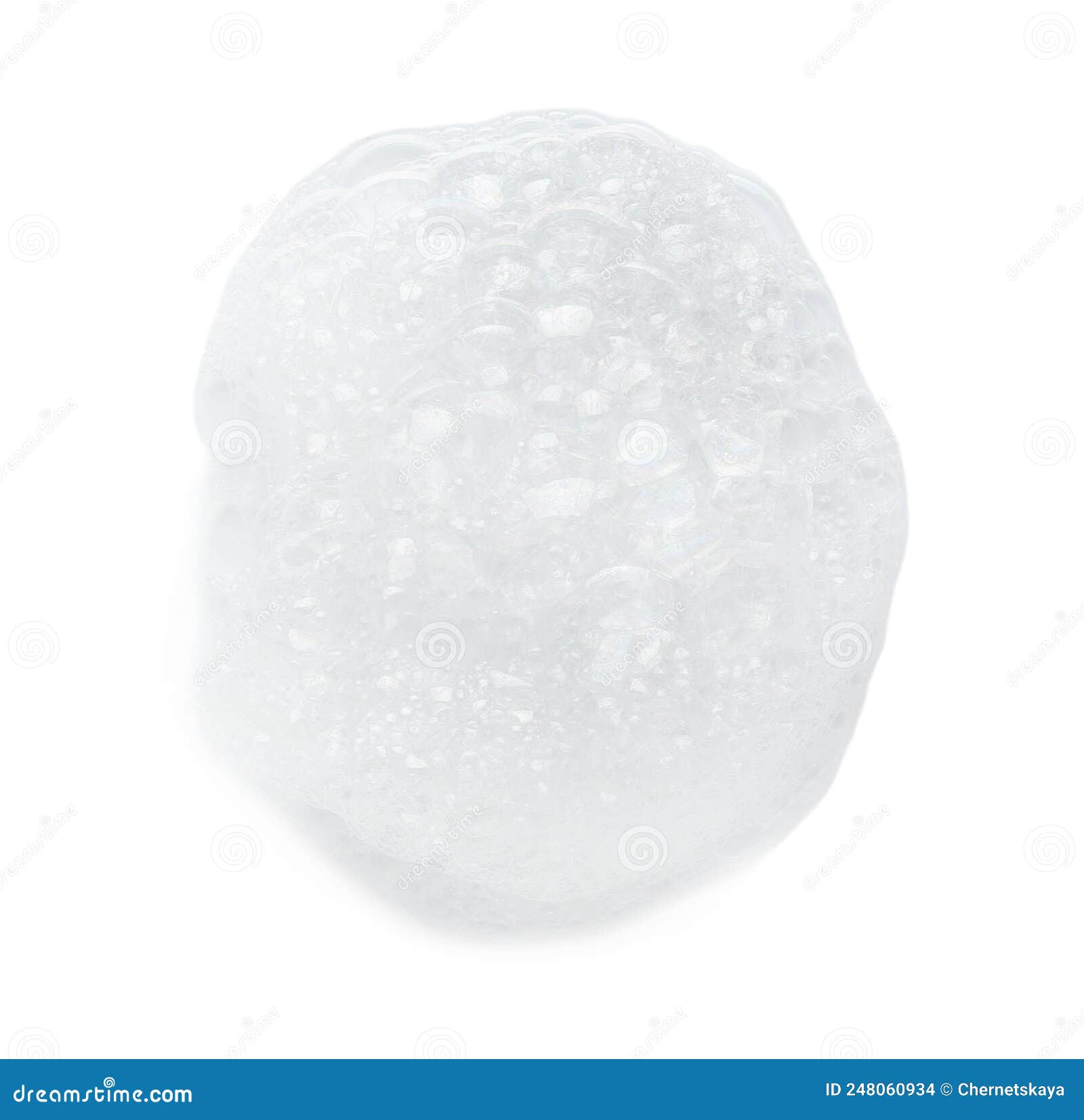 Drop of Bath Foam Isolated on White, Top View Stock Photo - Image of ...