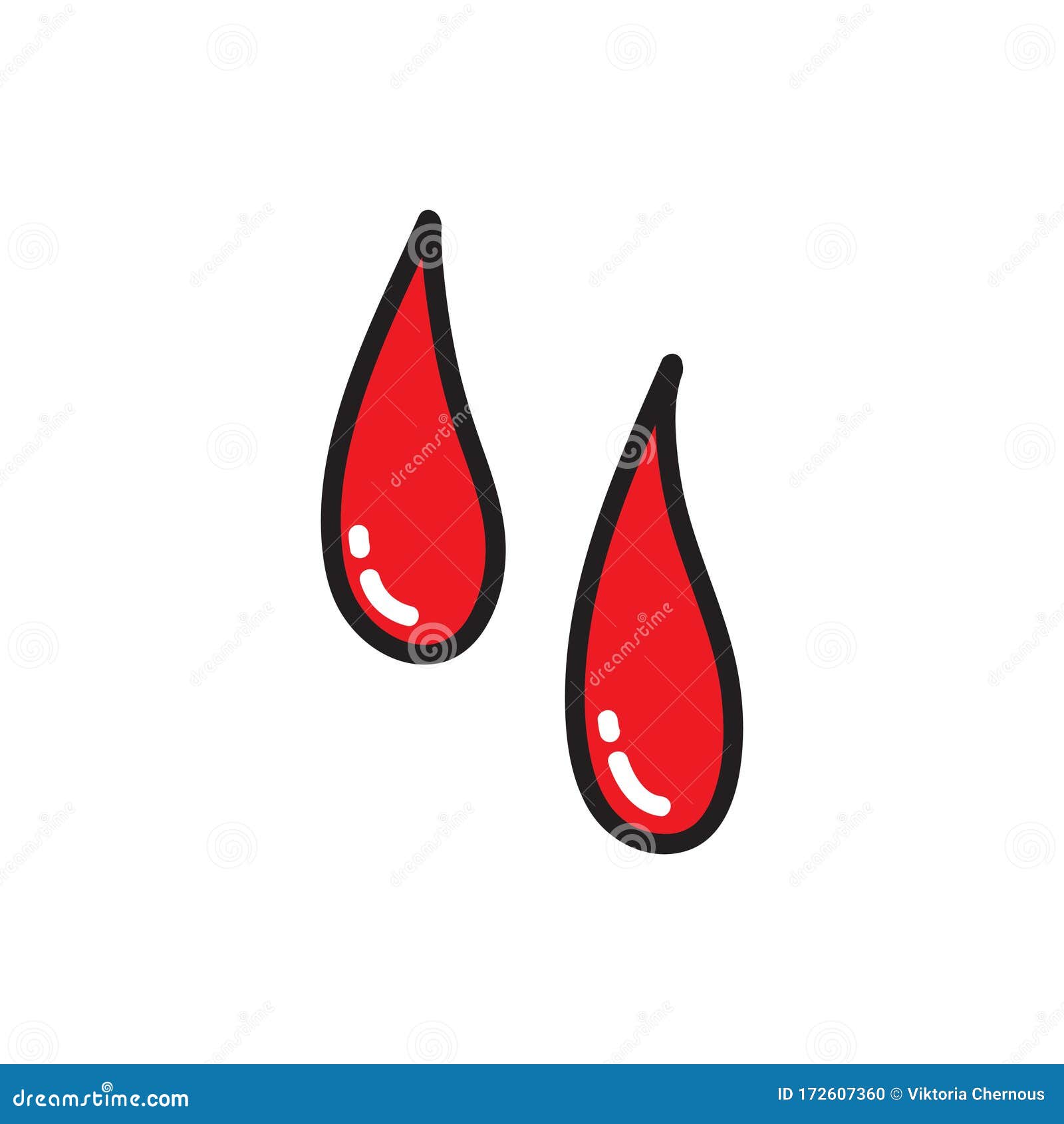 Drop of Blood Doodle Icon, Vector Illustration Stock Illustration ...