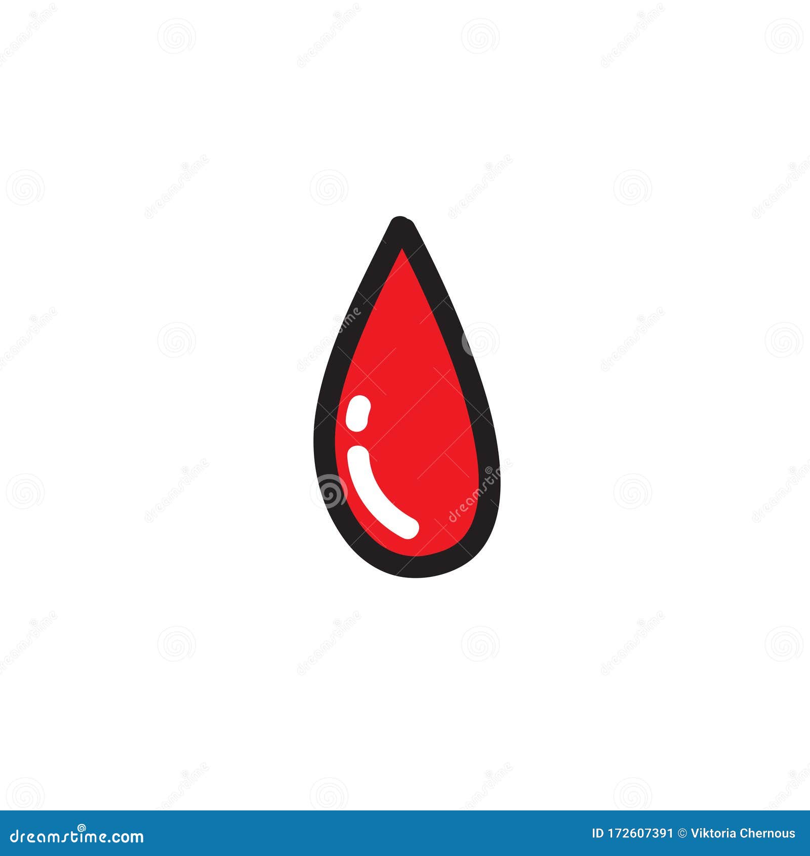 Drop of Blood Doodle Icon, Vector Illustration Stock Illustration ...