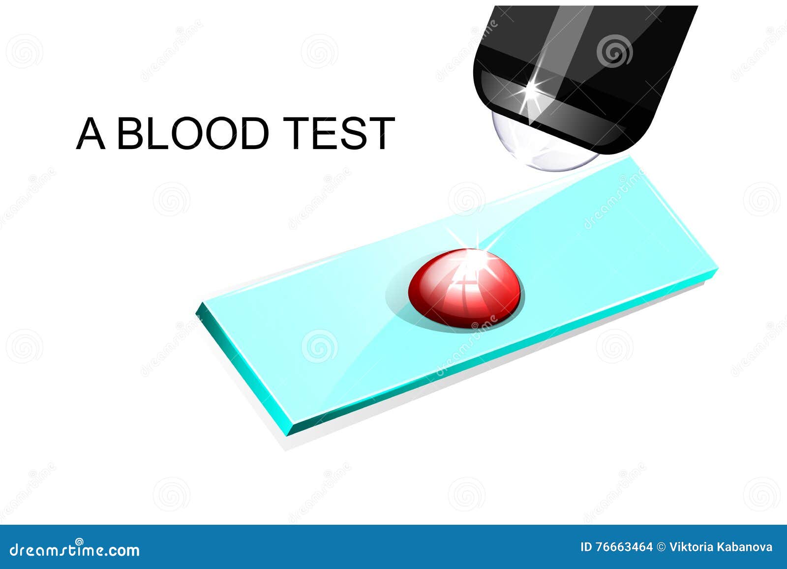 A Drop of Blood on a Slide Under a Microscope Stock Vector ...