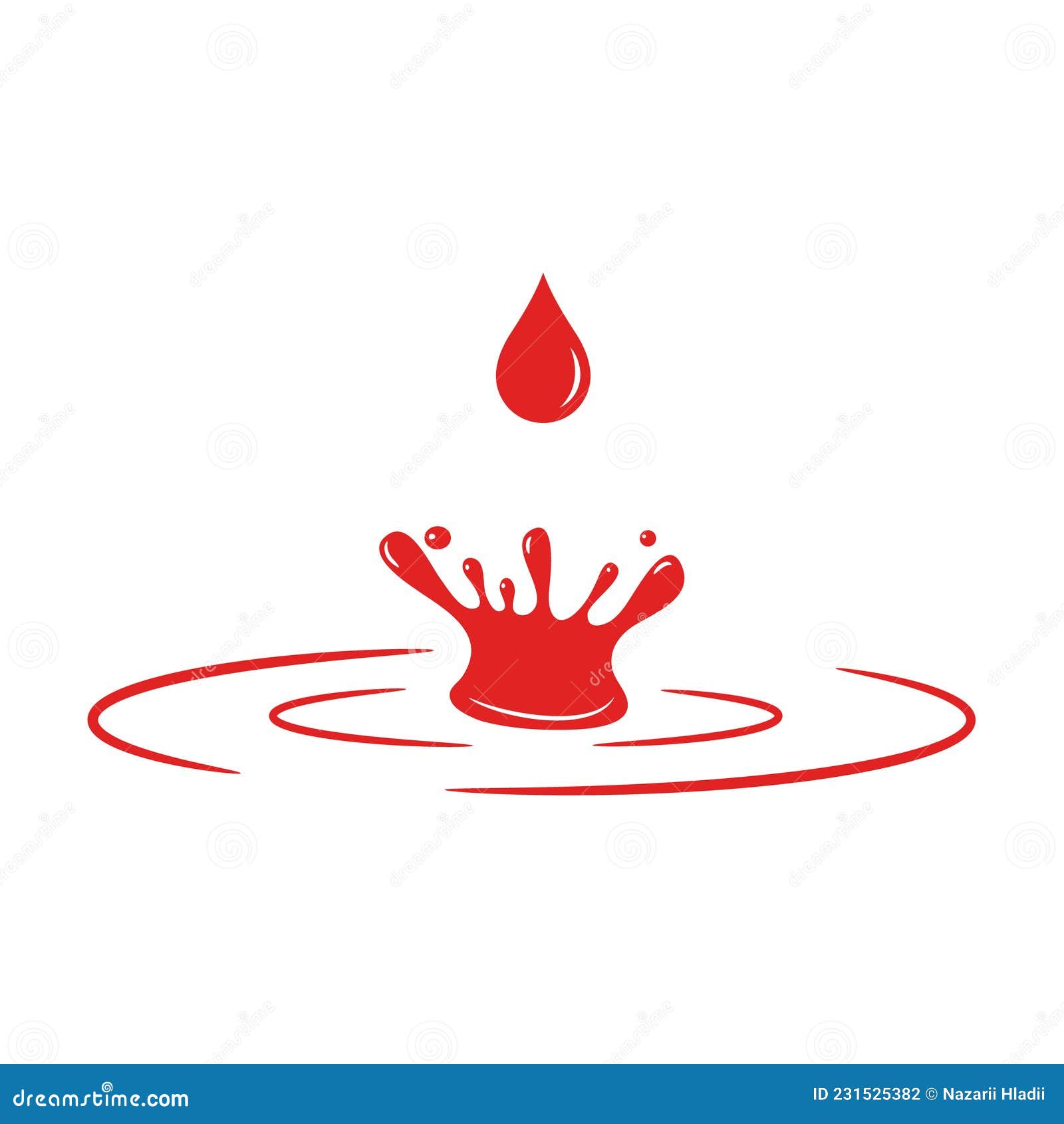 Drop of Blood with Splash Icon Design. Vector Illustration. Stock ...