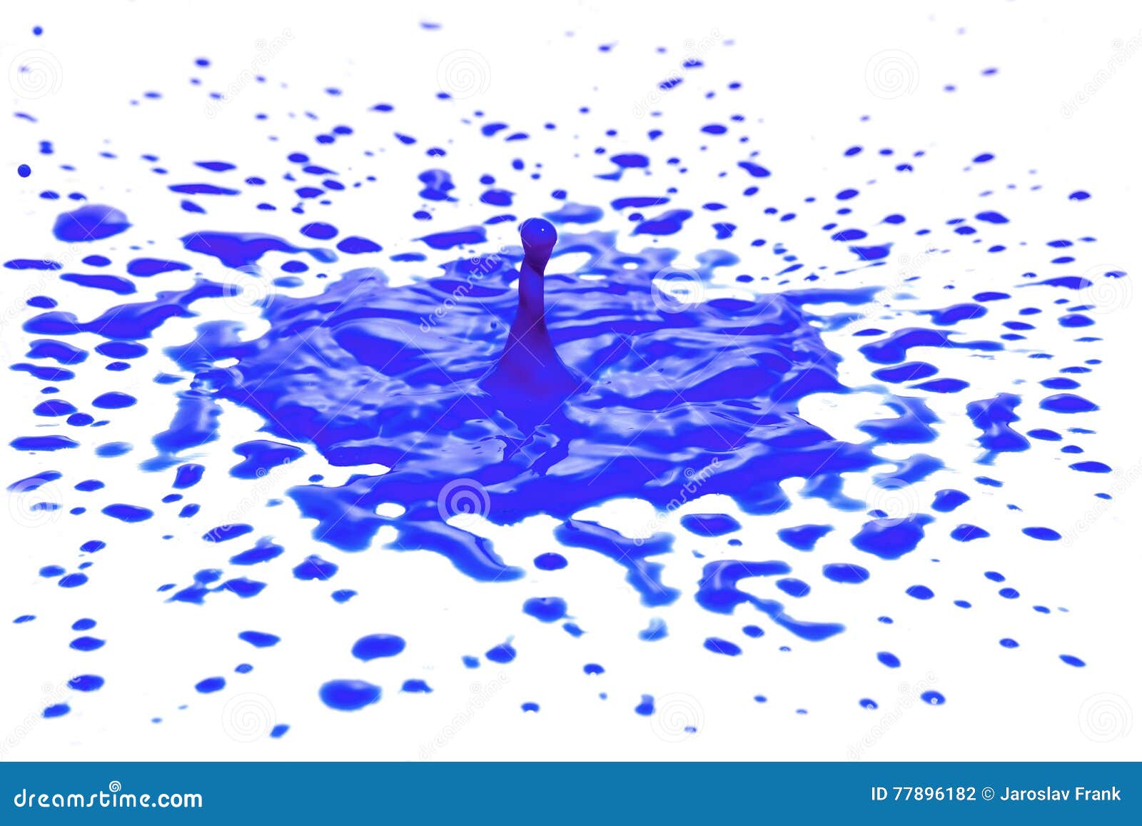 Drop of Blue Color Water after the Impact Stock Photo - Image of ...