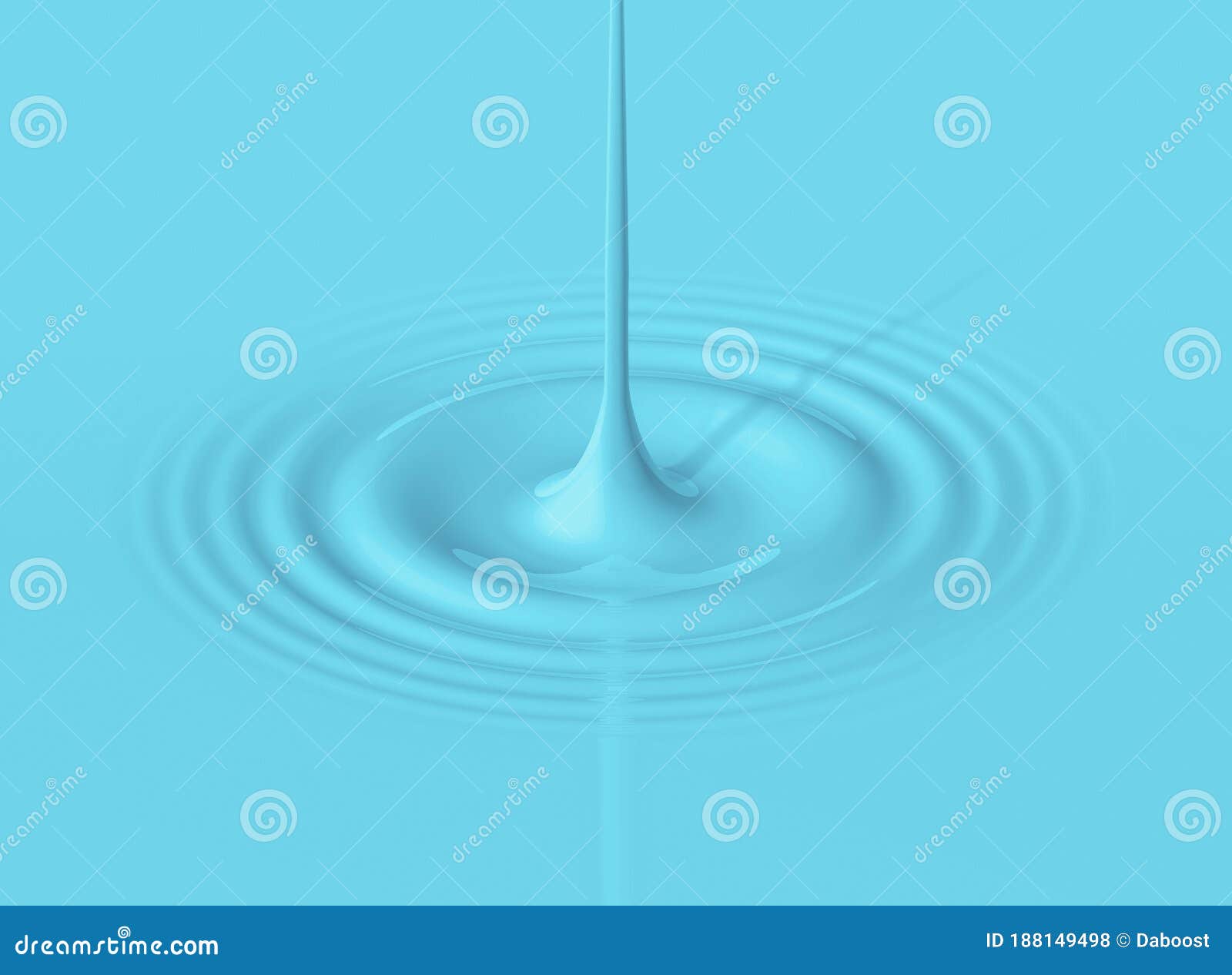 Drop of Blue Paint and Ripple Stock Illustration - Illustration of ...