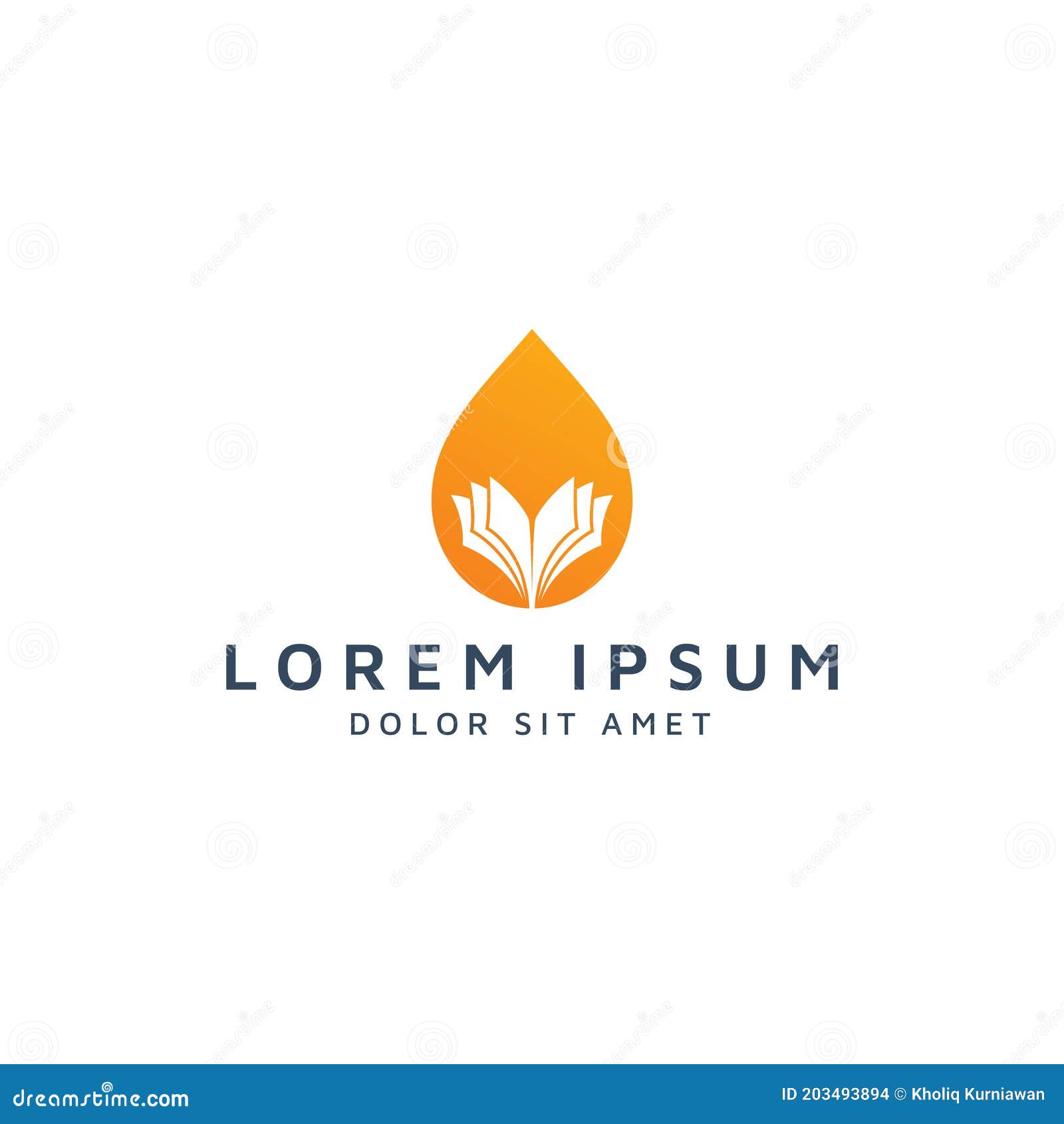 Drop and Book Negative Space Logo Design Stock Vector - Illustration of ...