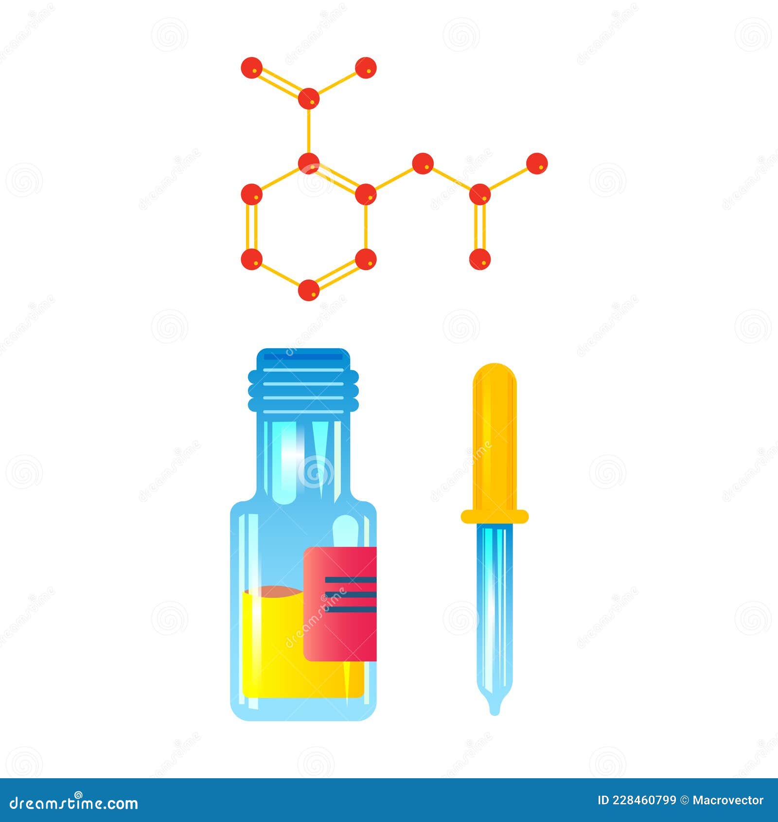 Drop Bottle Laboratory Composition Stock Vector - Illustration of ...