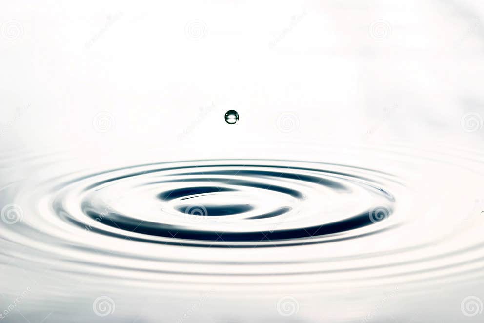 A Drop Causes Circular Waves on the Surface Stock Illustration ...