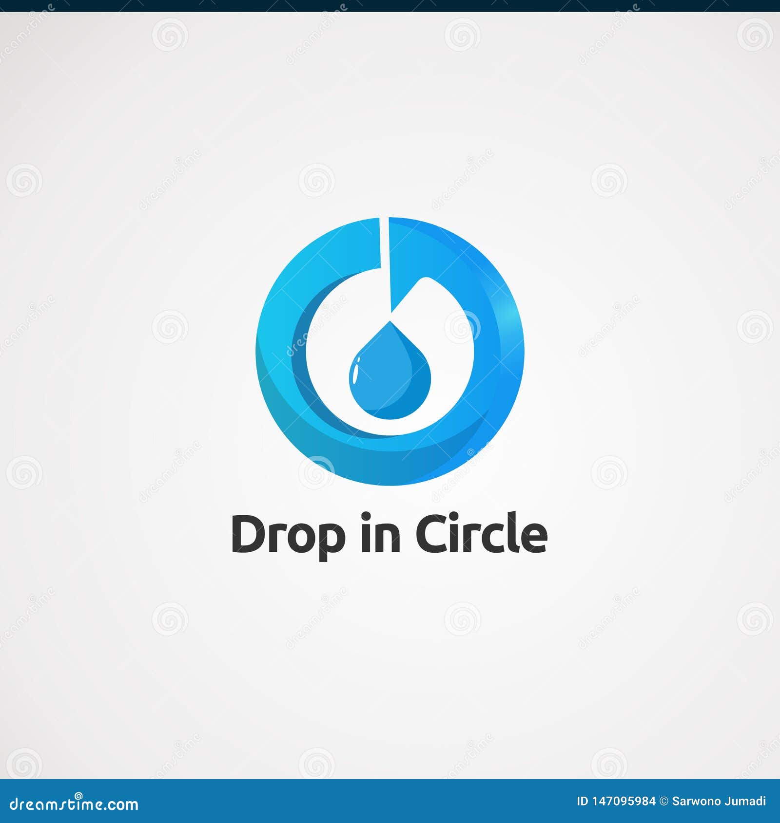 Drop in Circle with Blue Color Logo Vector Concept, Icon, Element, and ...