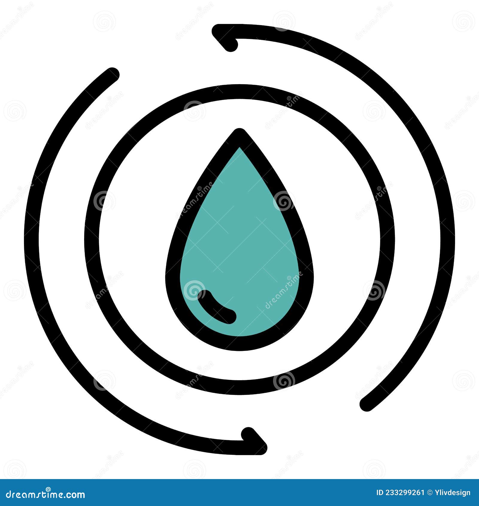 Drop in a Circle Icon Color Outline Vector Stock Vector - Illustration ...