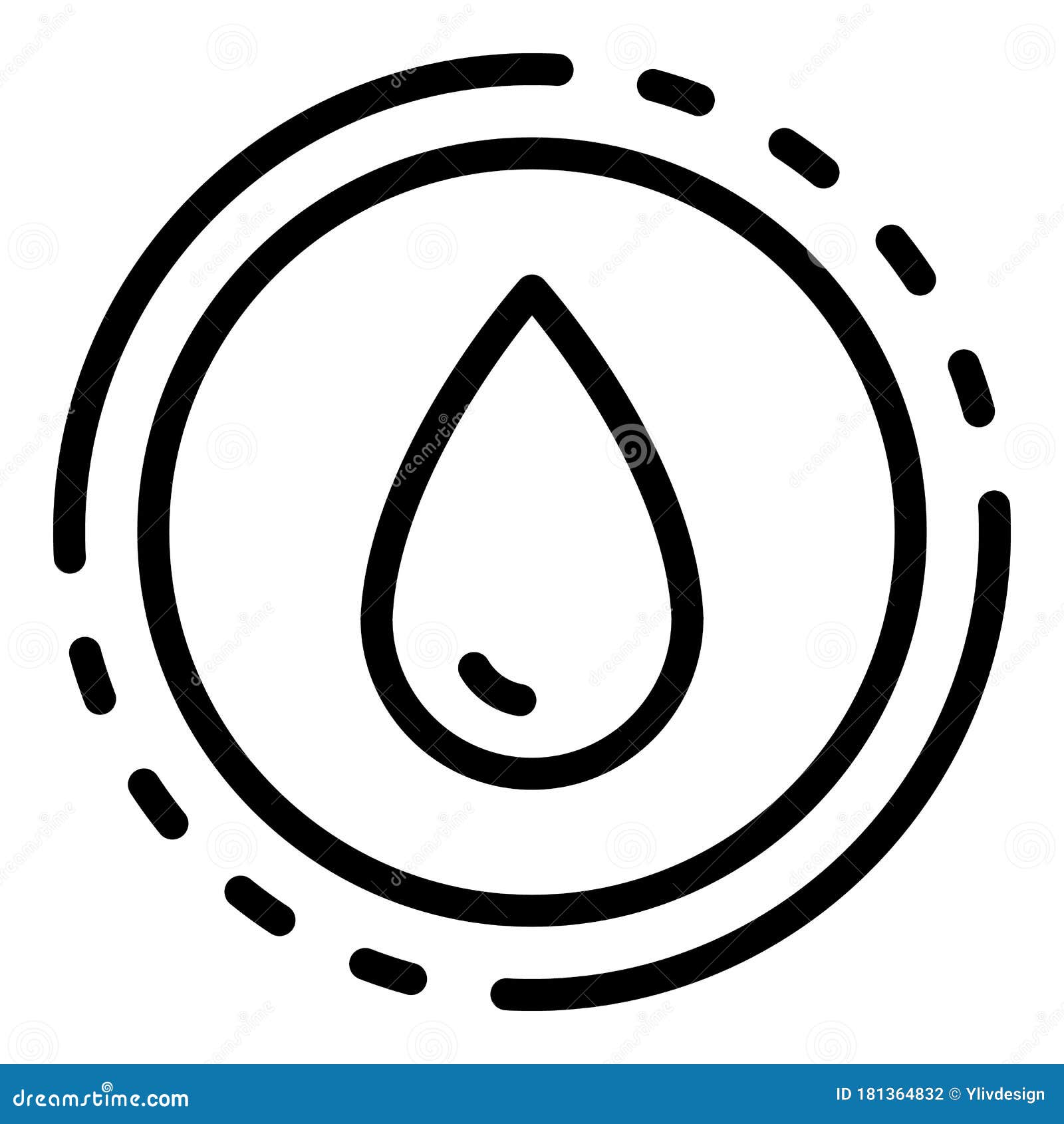A Drop in a Circle Icon, Outline Style Stock Vector - Illustration of ...