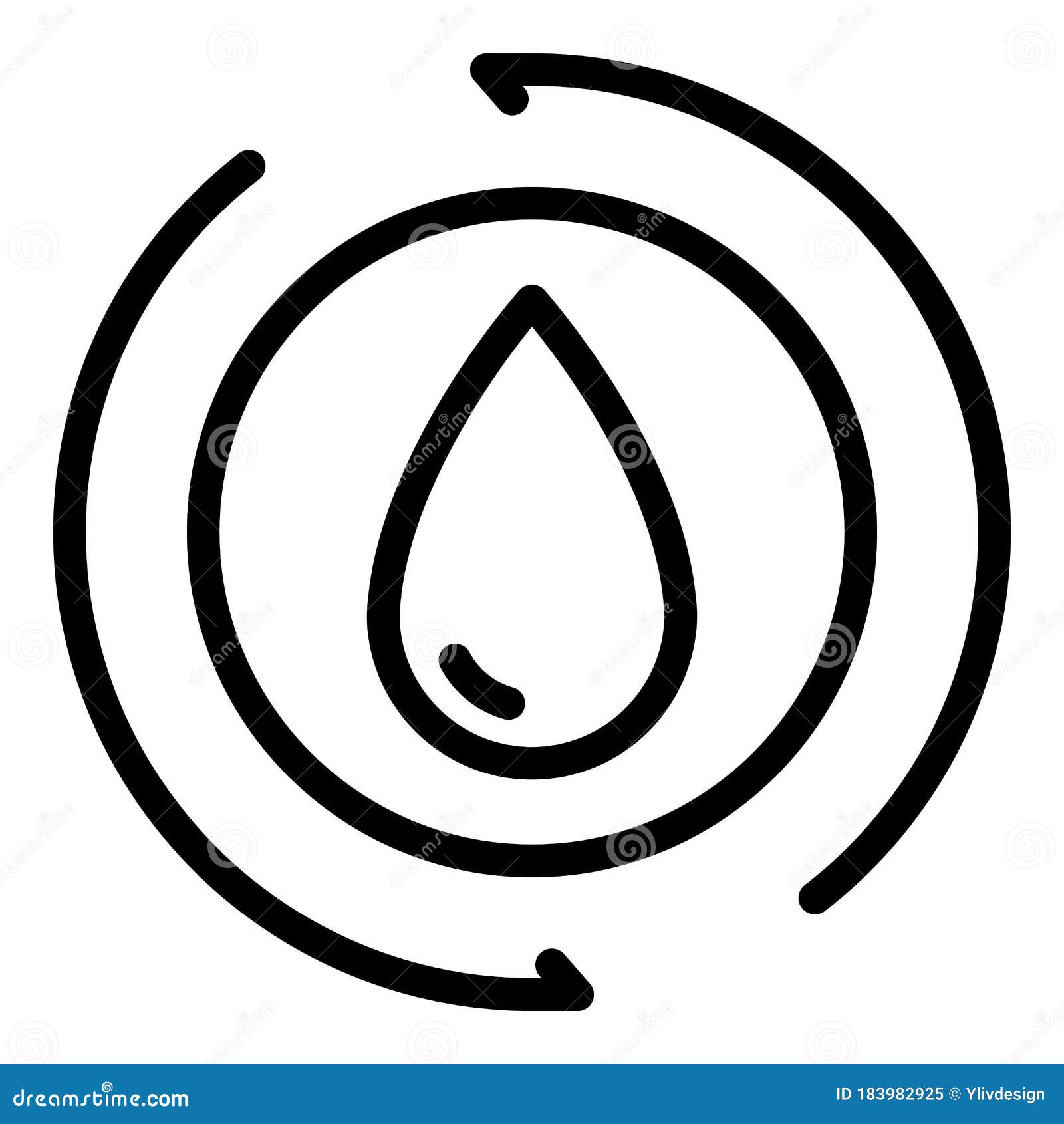 Drop in a Circle Icon, Outline Style Stock Vector - Illustration of ...