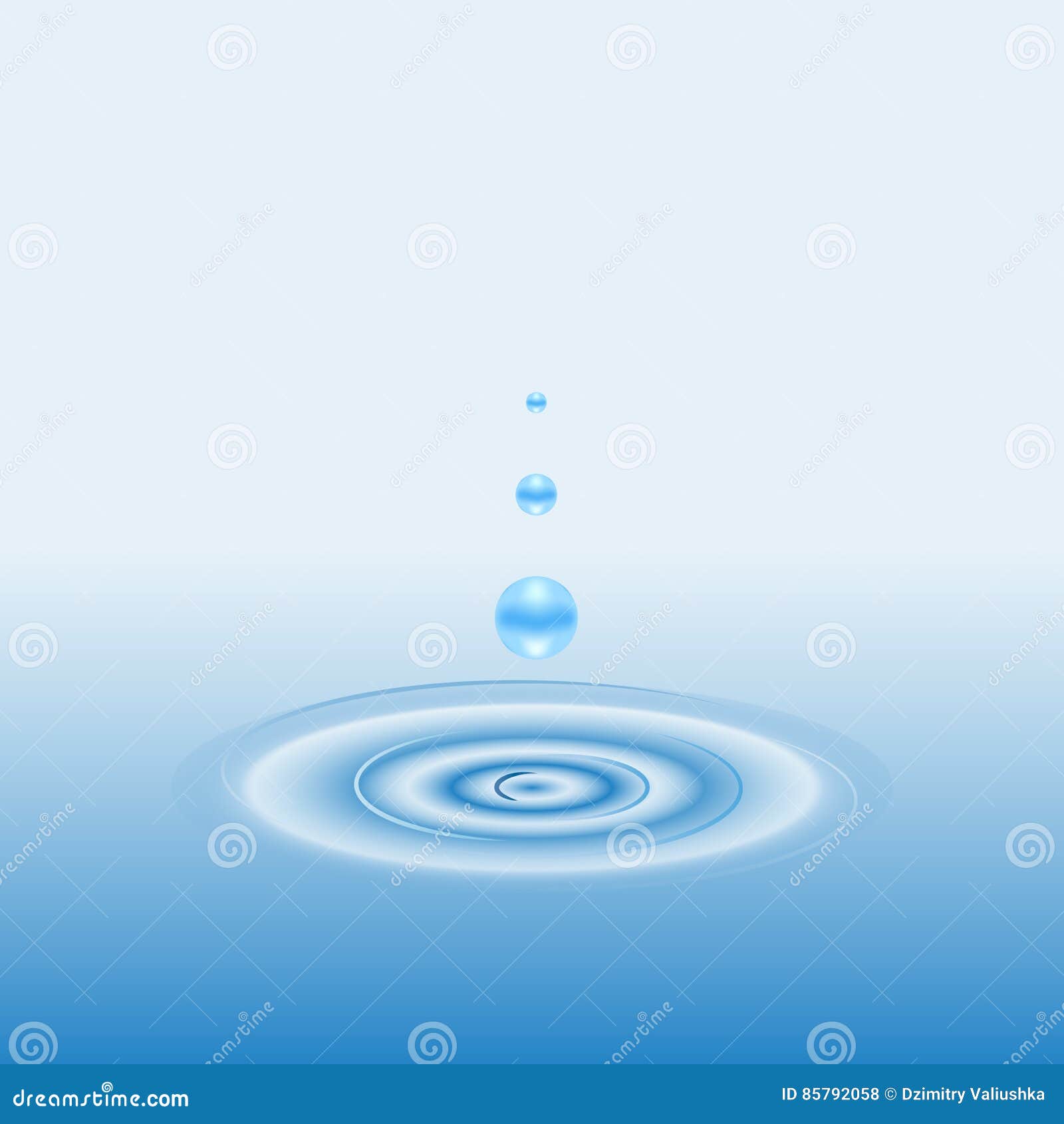 Drop and Circle Ripples on the Water Stock Vector - Illustration of ...