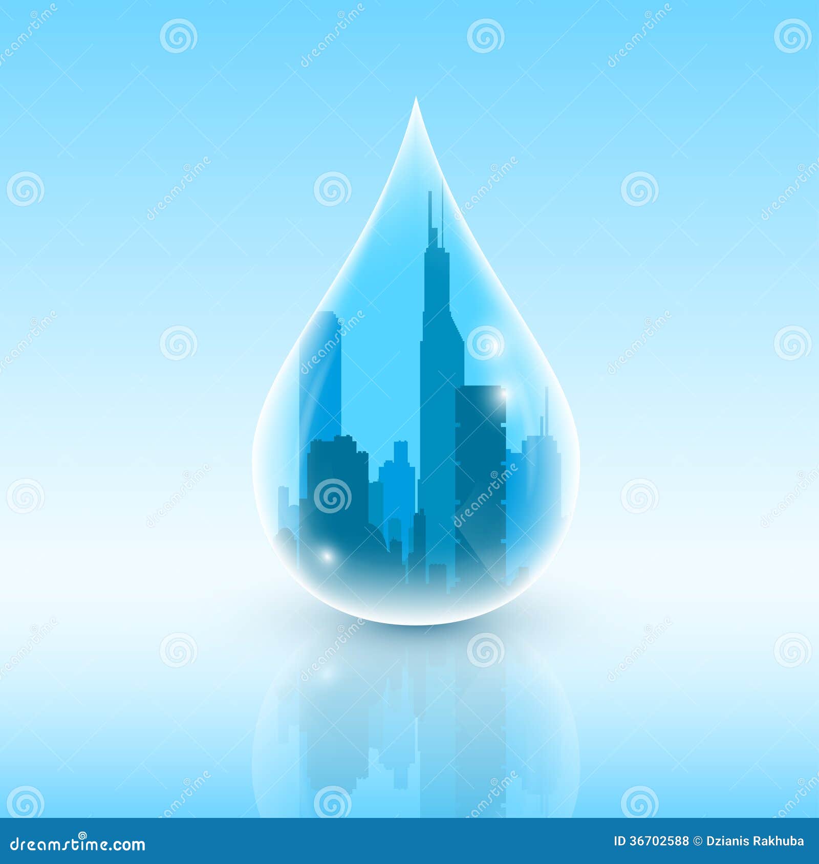 Drop of city stock vector. Illustration of recycle, idea - 36702588