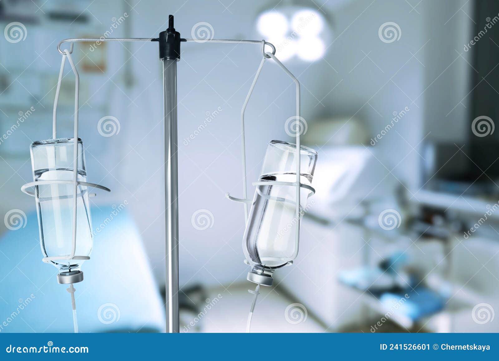 Drop Counter with Bottles of Medicine in Operating Room Stock Image ...