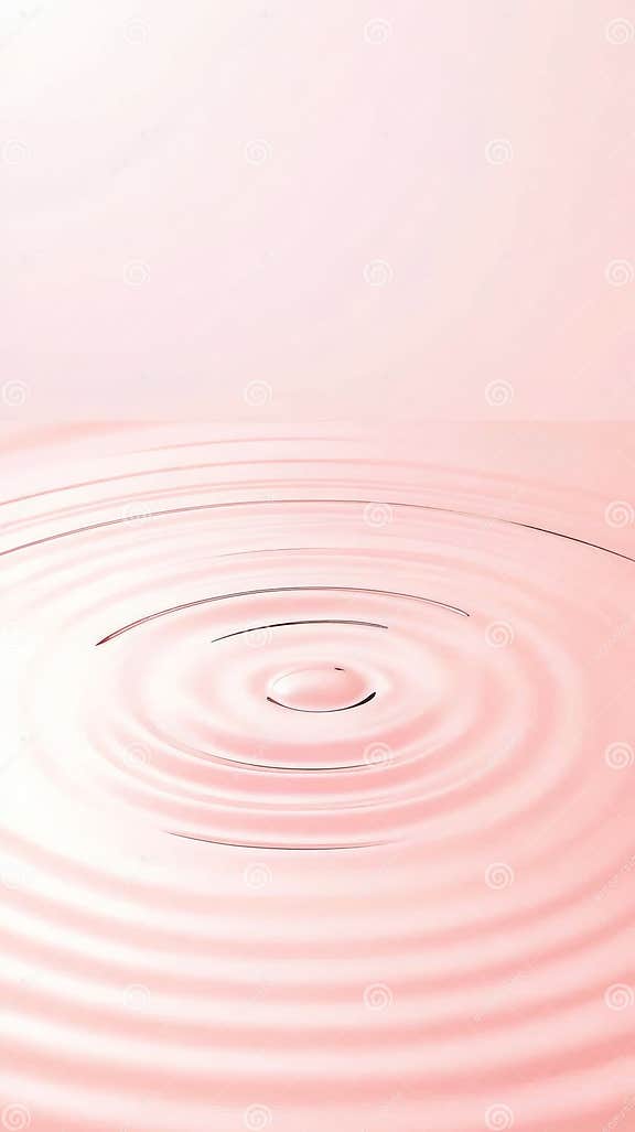 Drop Creating Concentric Ripples on Pink Water Surface Stock ...