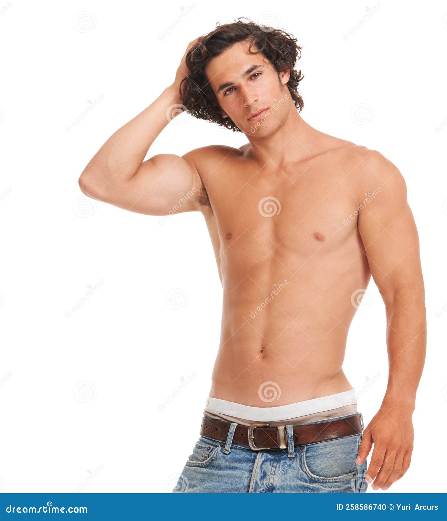 Drop-dead Gorgeous. Studio Portrait of Handsome Bare-chested Young Man ...