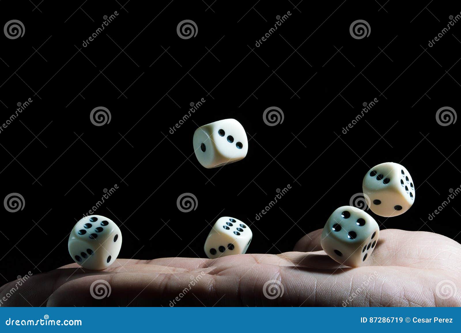 Falling dice on the hand stock image. Image of polyhedron - 87286719