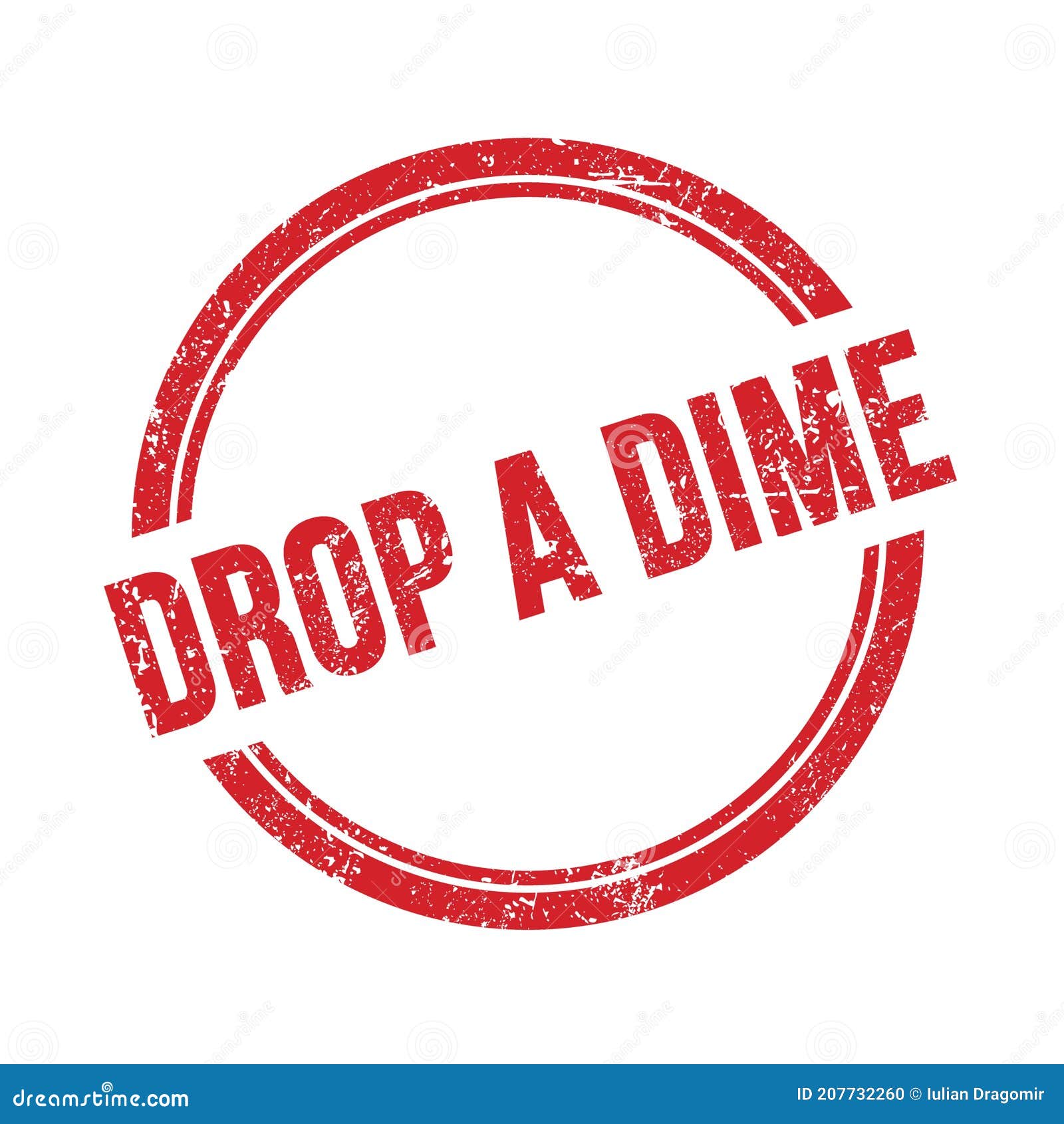 DROP a DIME Text Written on Red Grungy Round Stamp Stock Illustration ...