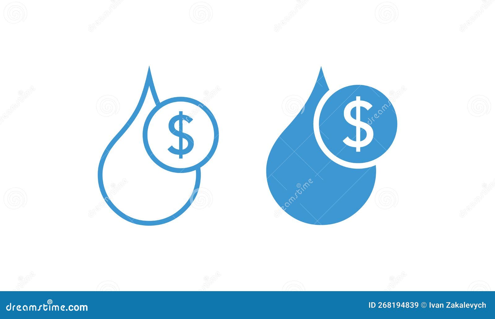 Drop and Dollar Icon. Water is Money Vector Stock Vector - Illustration ...