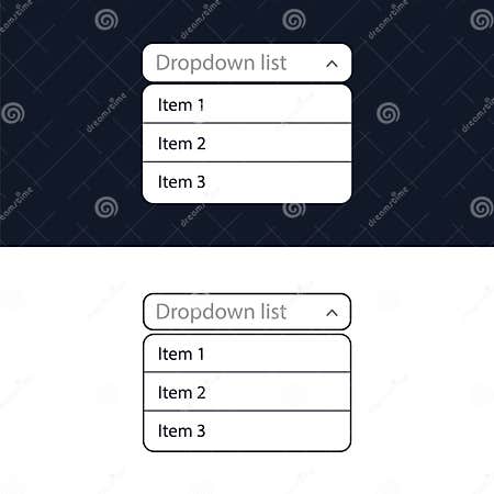 Drop-down List with Menu Items for the Website. the View is in the ...