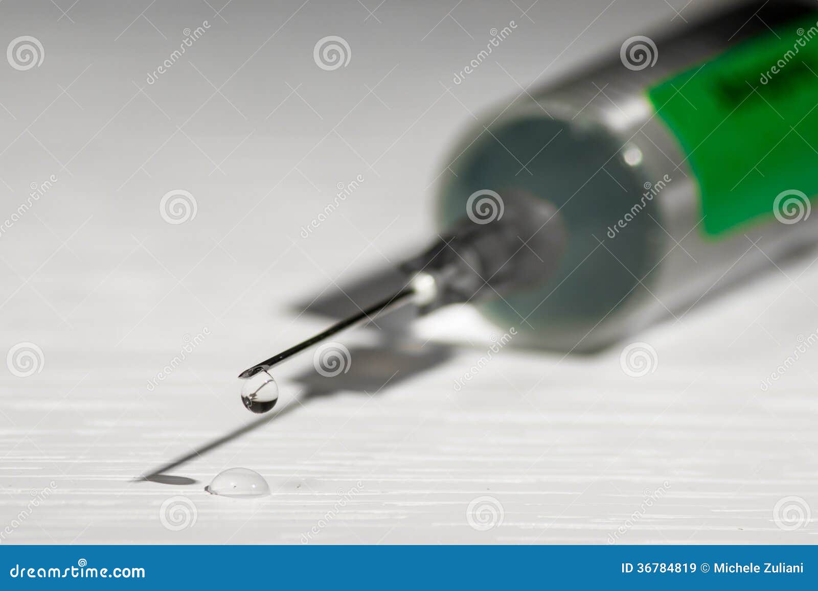 A Drop of Drug from the Needle Stock Image - Image of needle, equipment ...