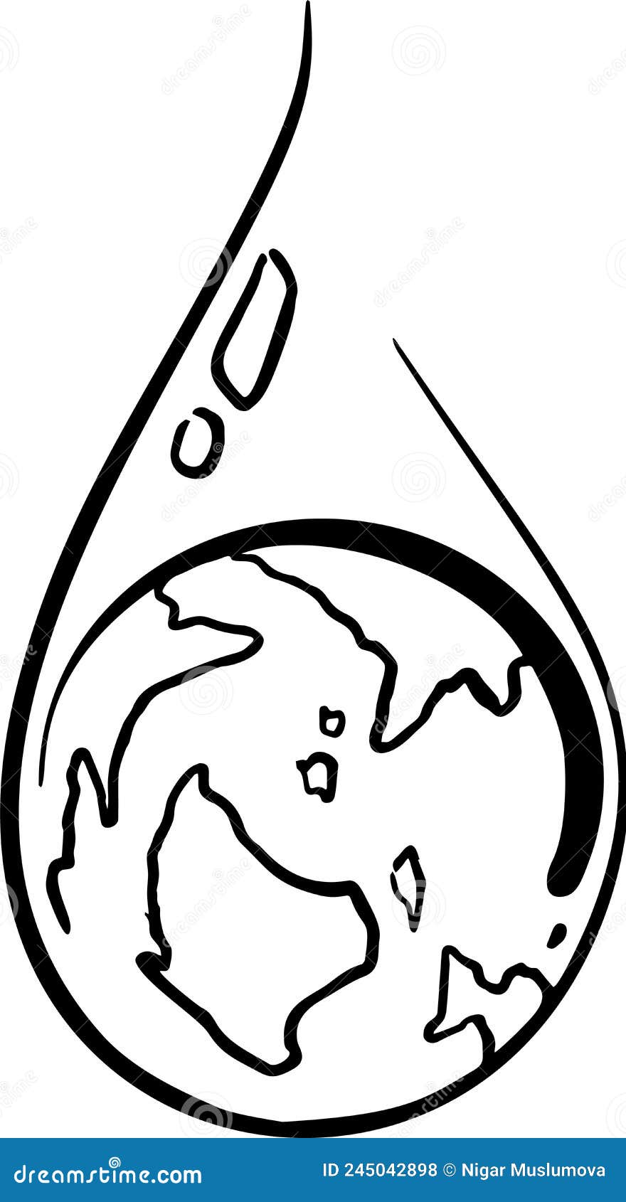 Drop, Earth, Hand Draw Vector Illustration Art Stock Vector ...