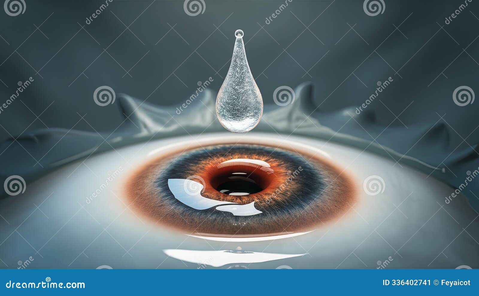 A Drop of Eye Solution Falls on the Pupil. Stock Illustration ...
