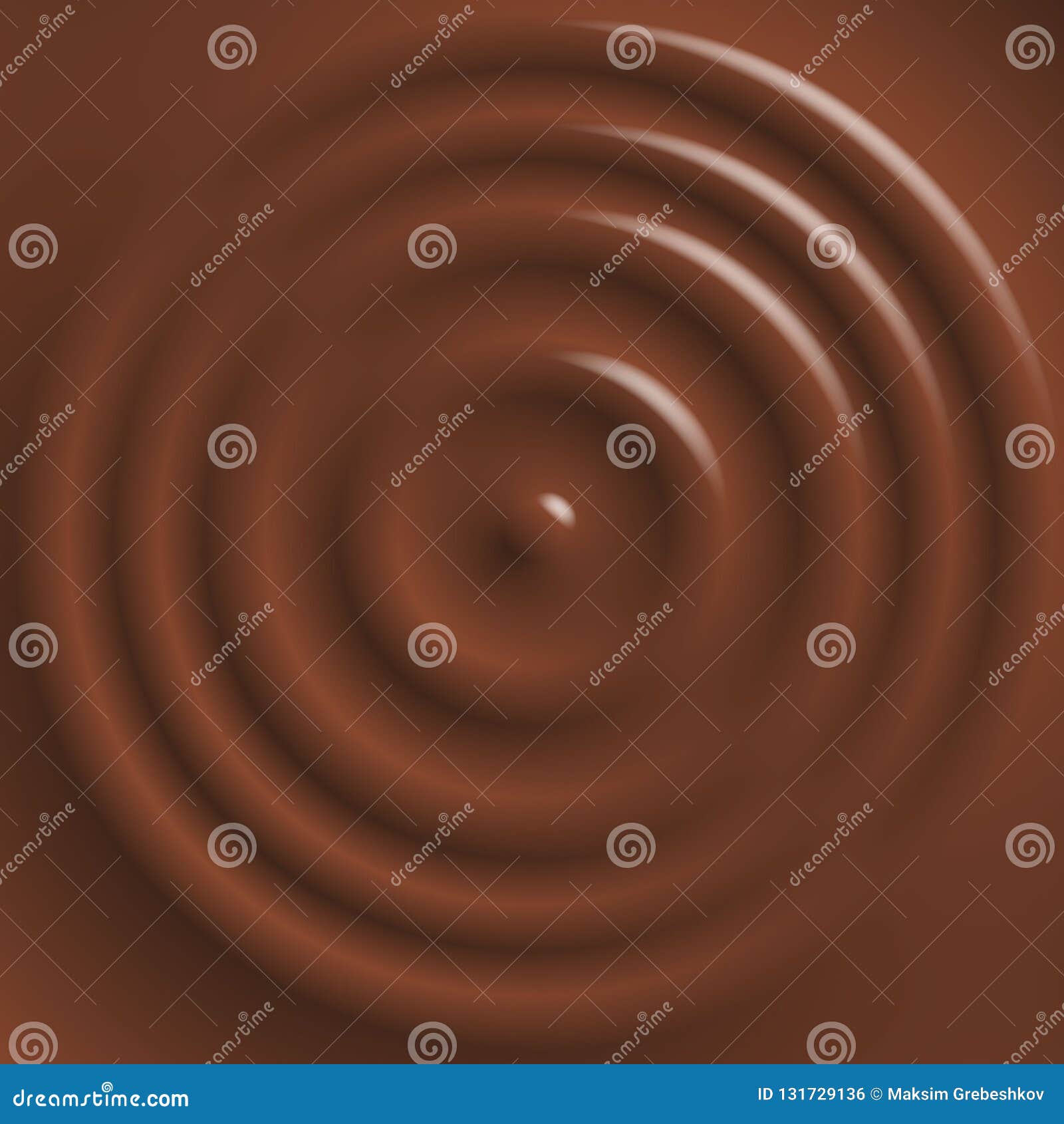 Drop Falling on Chocolate Surface, Top View. Stock Illustration ...