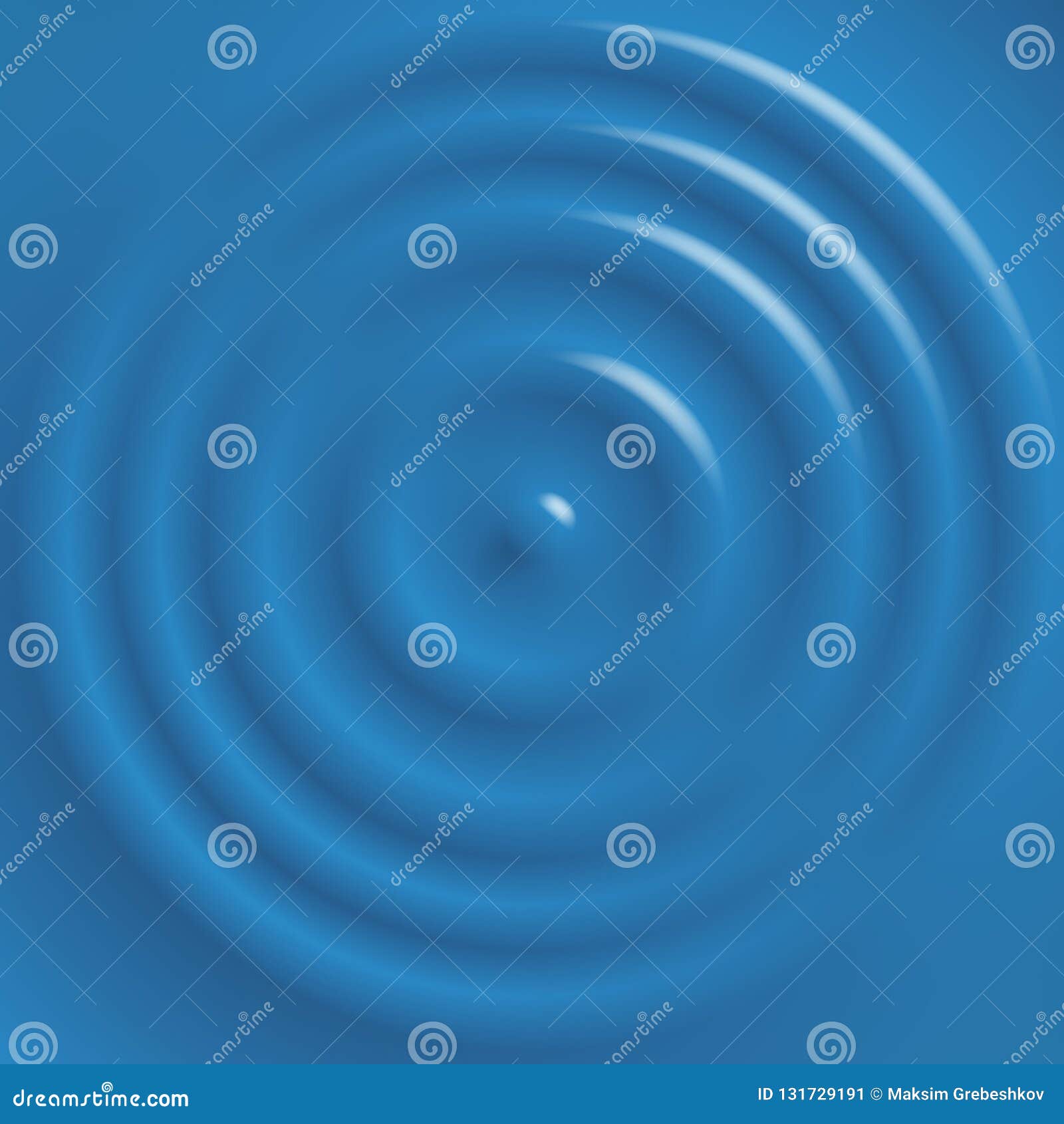 Drop Falling on Water Surface, Top View. Stock Illustration ...