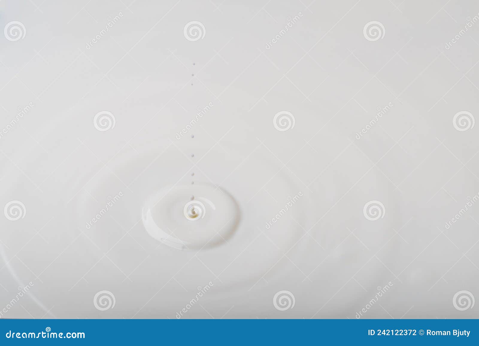 Drop Falling into White Milk. Drop Impact Detail Stock Photo - Image of ...