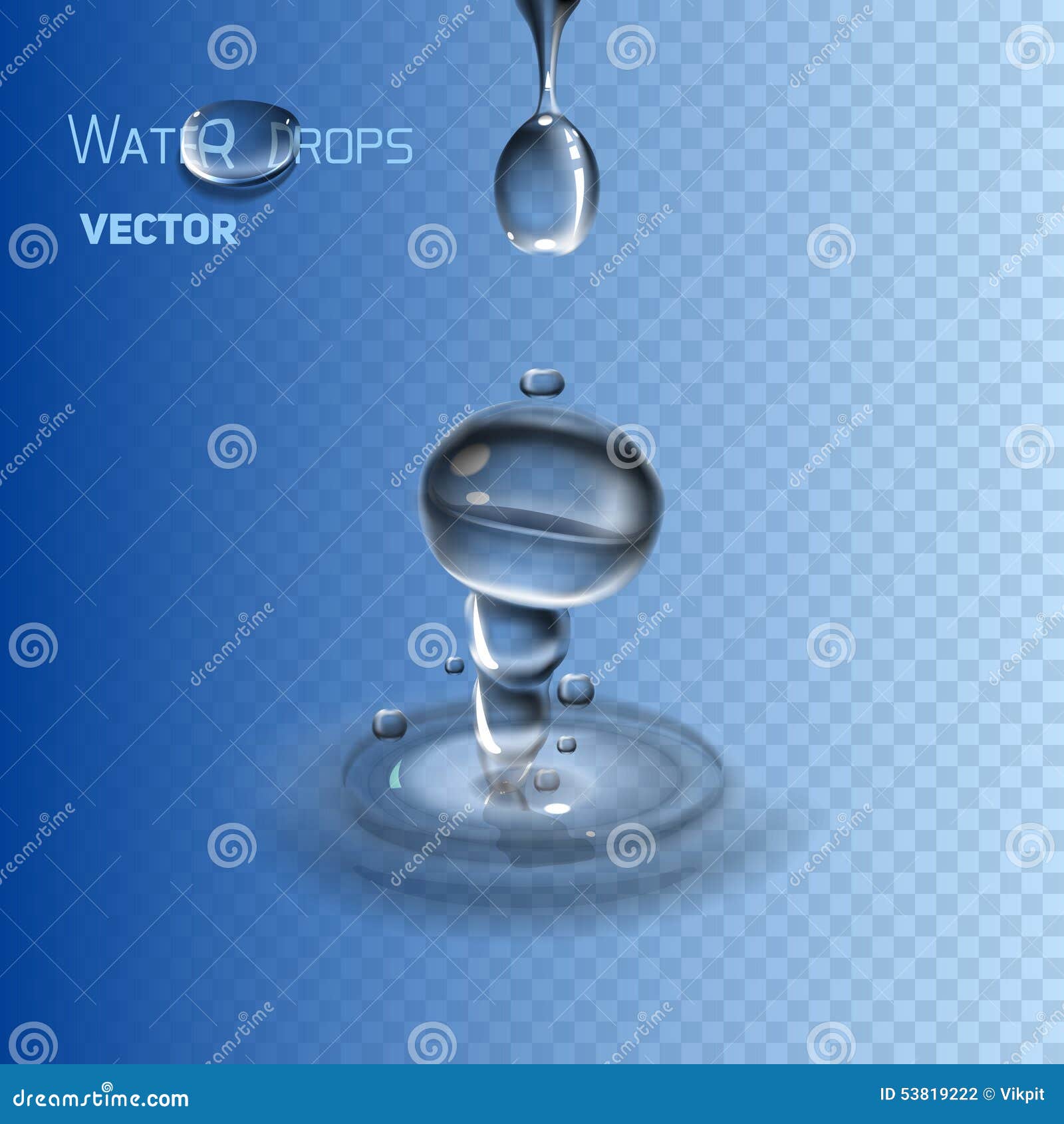 Drop falls into the water stock vector. Illustration of nature - 53819222
