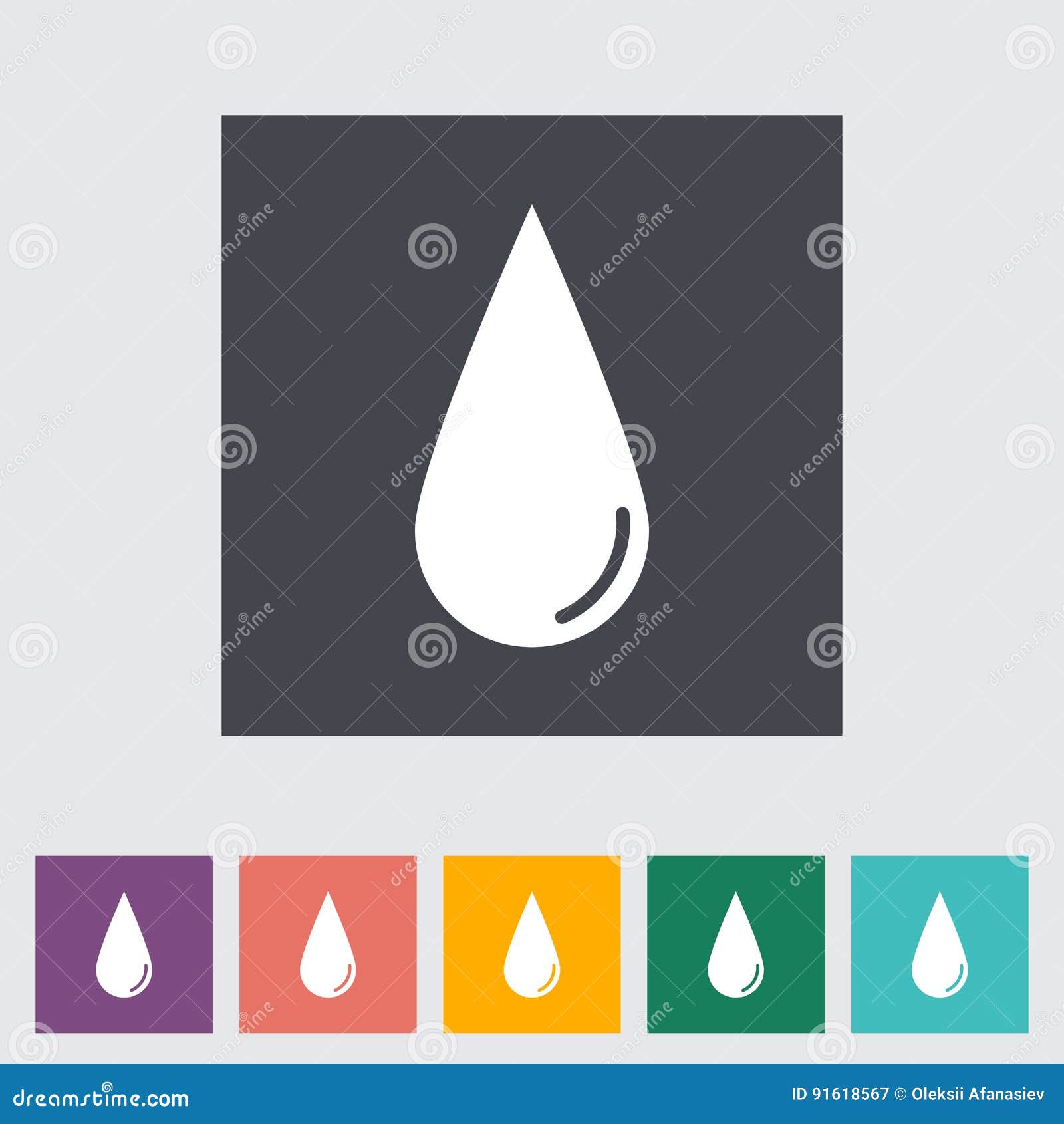 Drop flat icon. stock vector. Illustration of element - 91618567
