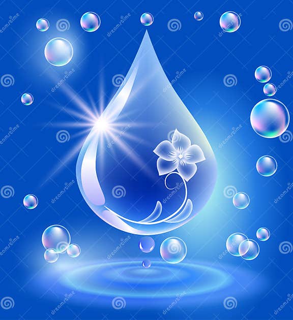 Drop and flowers stock vector. Illustration of background - 19006451