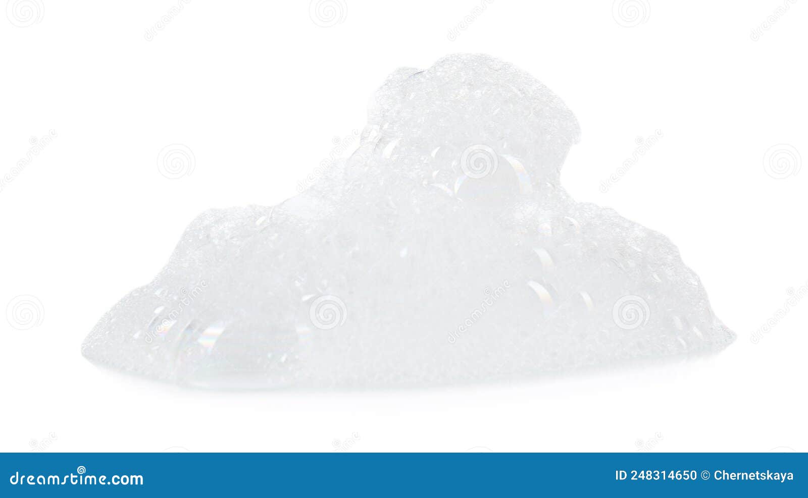 Drop of Fluffy Bath Foam Isolated on White Stock Photo - Image of ...