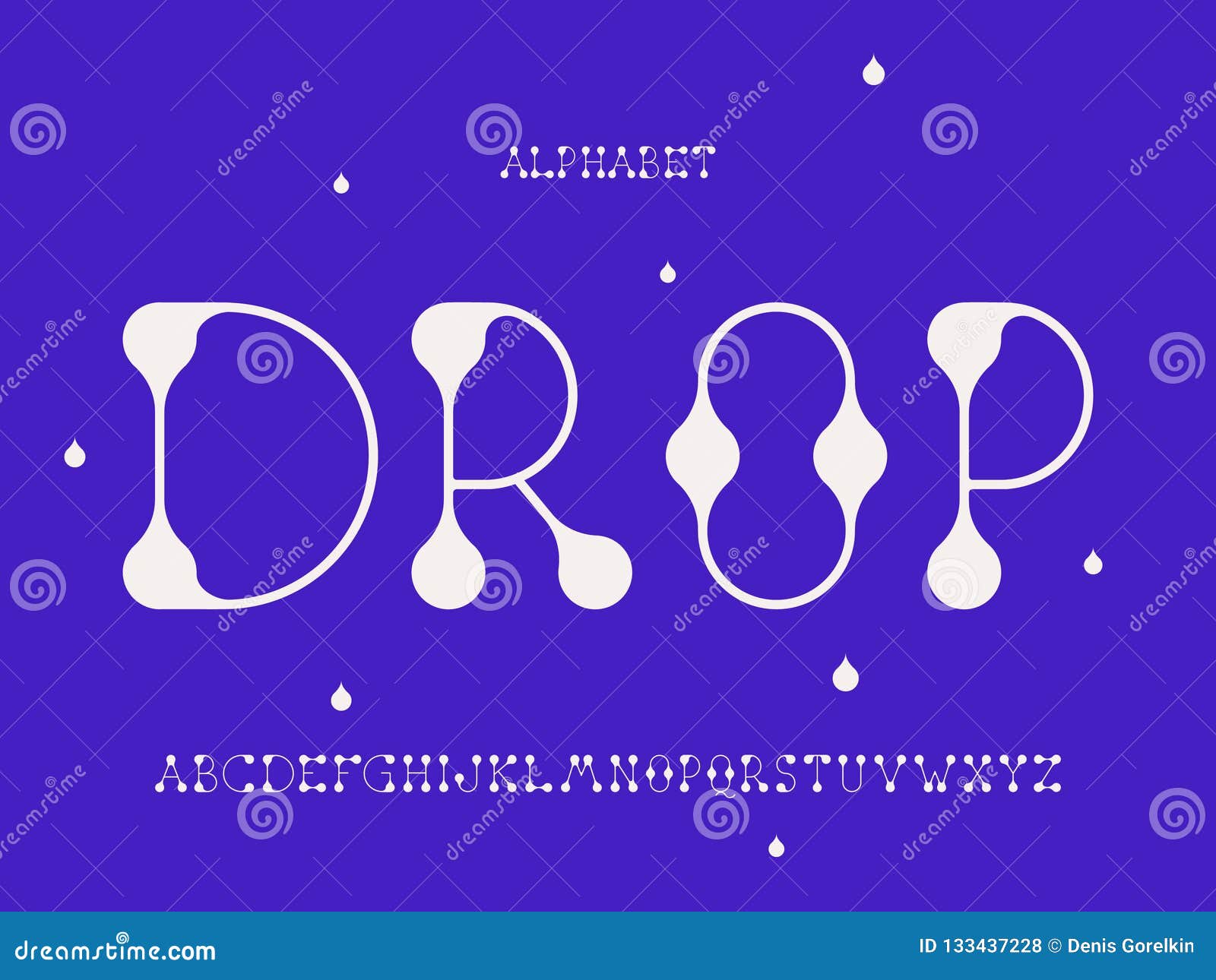 Drop font. Vector alphabet stock vector. Illustration of word - 133437228