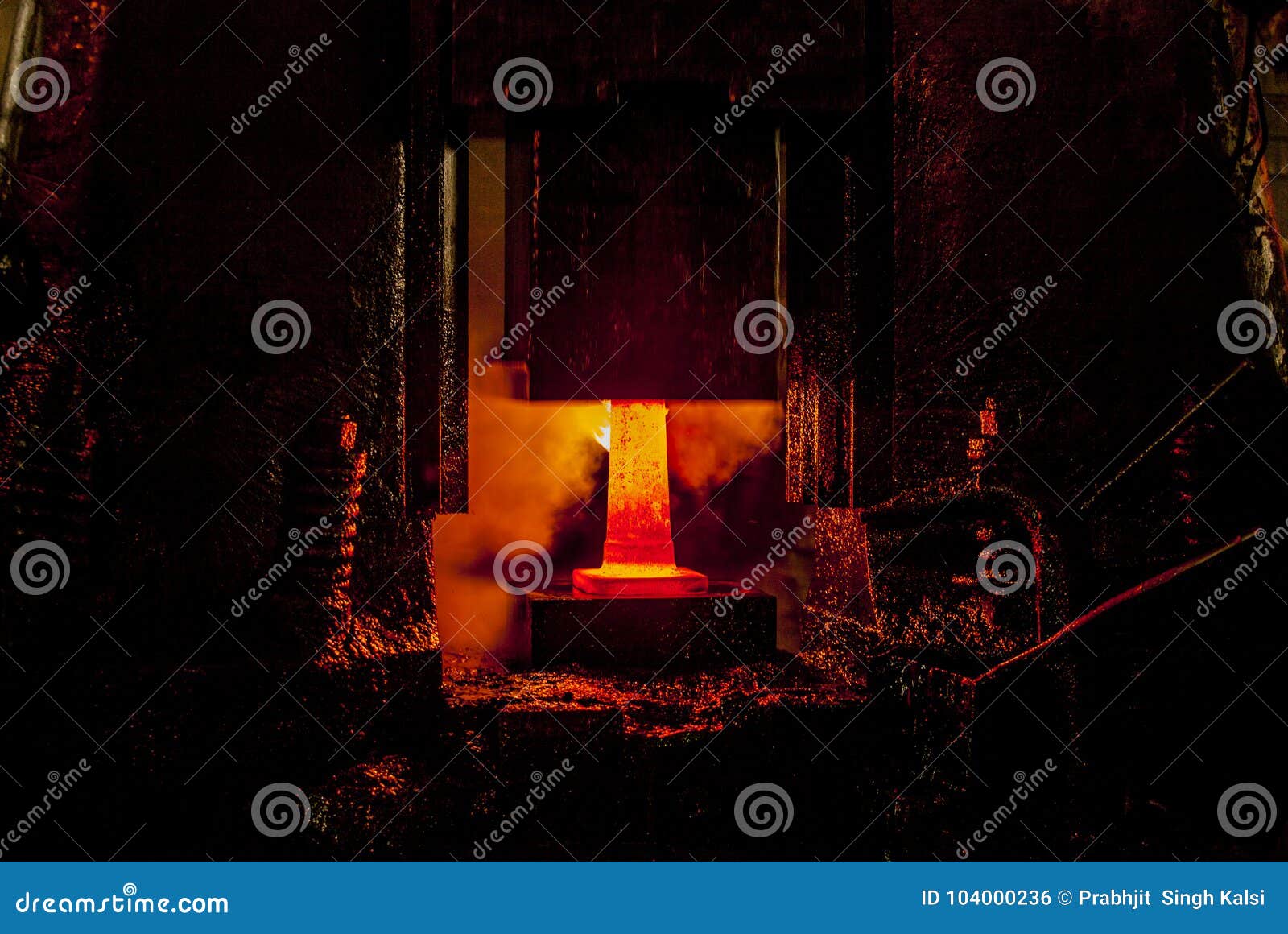 Drop Forged Hammer in Forging Process Stock Photo - Image of forge ...