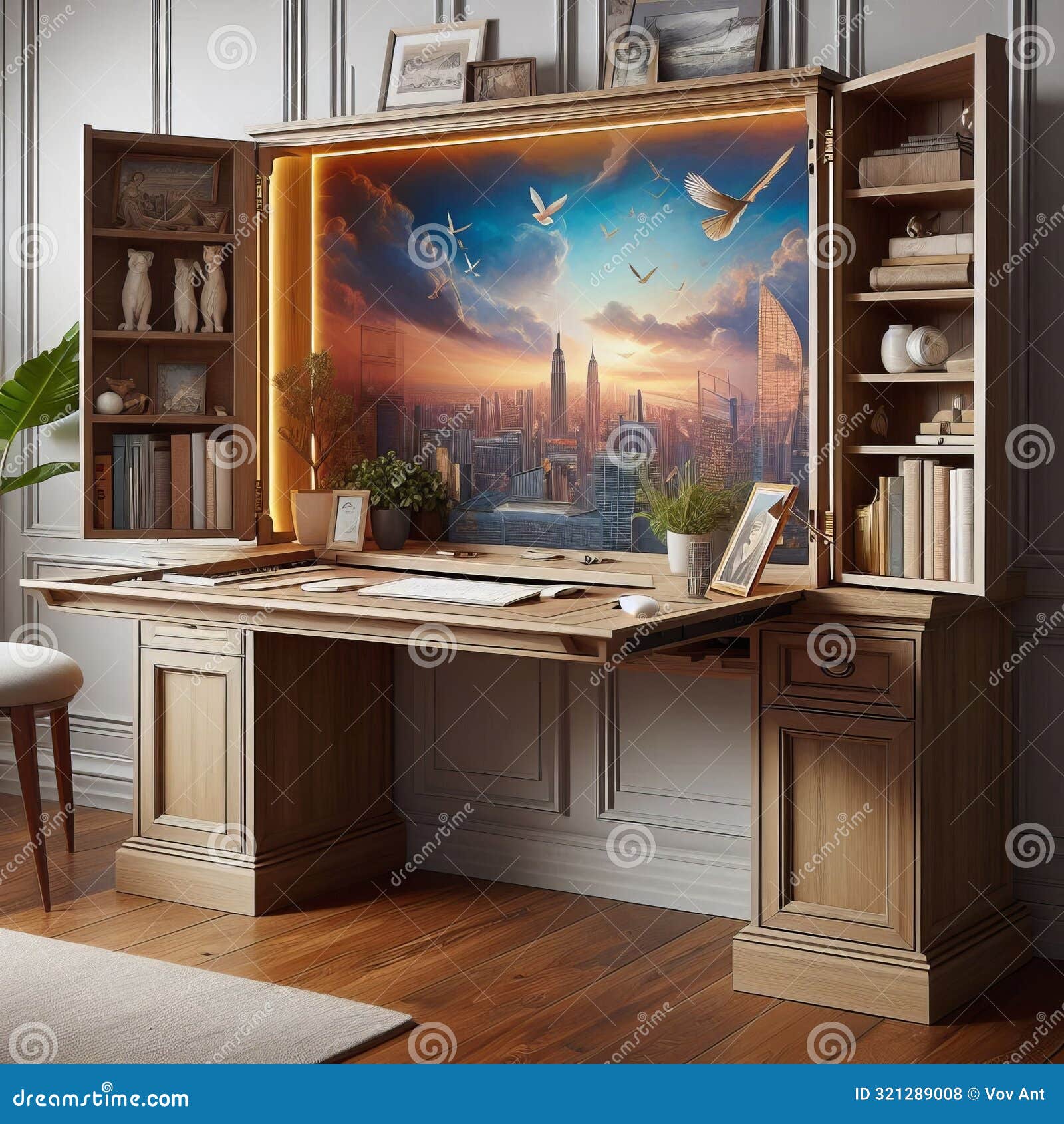 141 72. Drop-front Desk - a Desk with a Hinged Front Panel Tha Stock ...