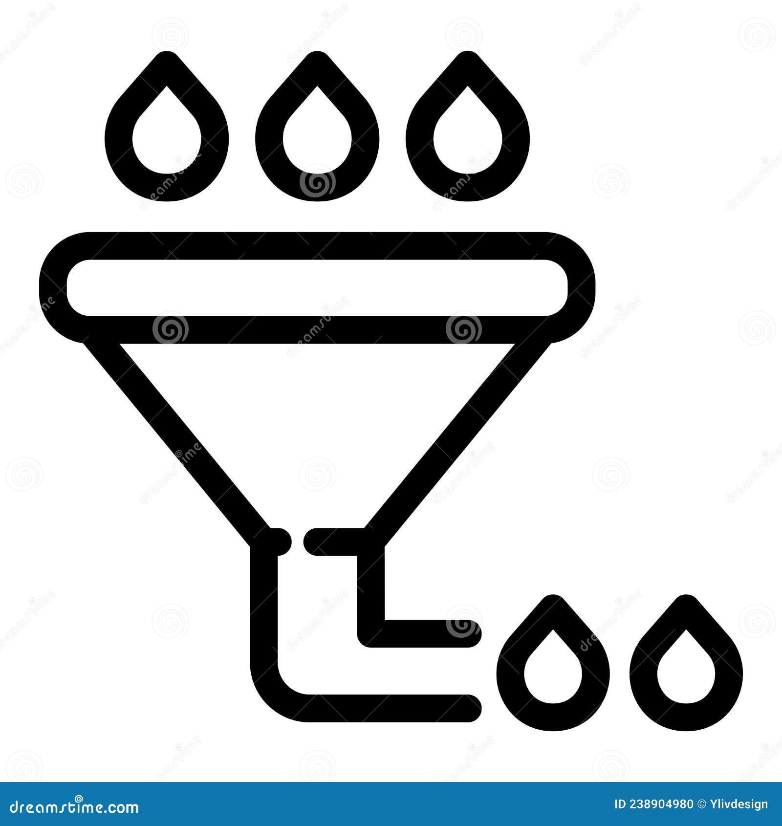 Drop Funnel Ink Icon Outline Vector. Toner Copier Stock Vector ...