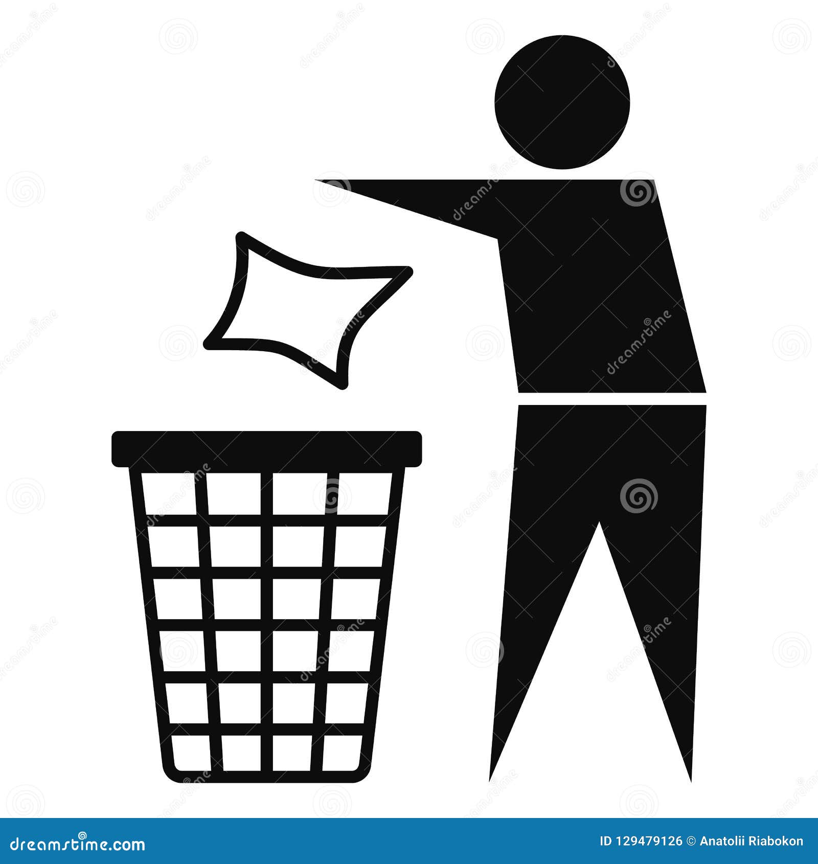 Drop Garbage Bin Icon, Simple Style Stock Vector - Illustration of ...
