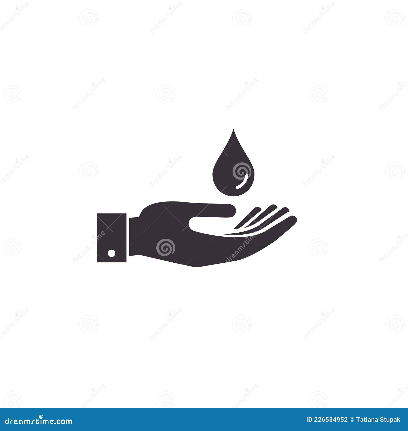Drop in Hand Icon. Vector Isolated Flat Design Illustration Stock ...