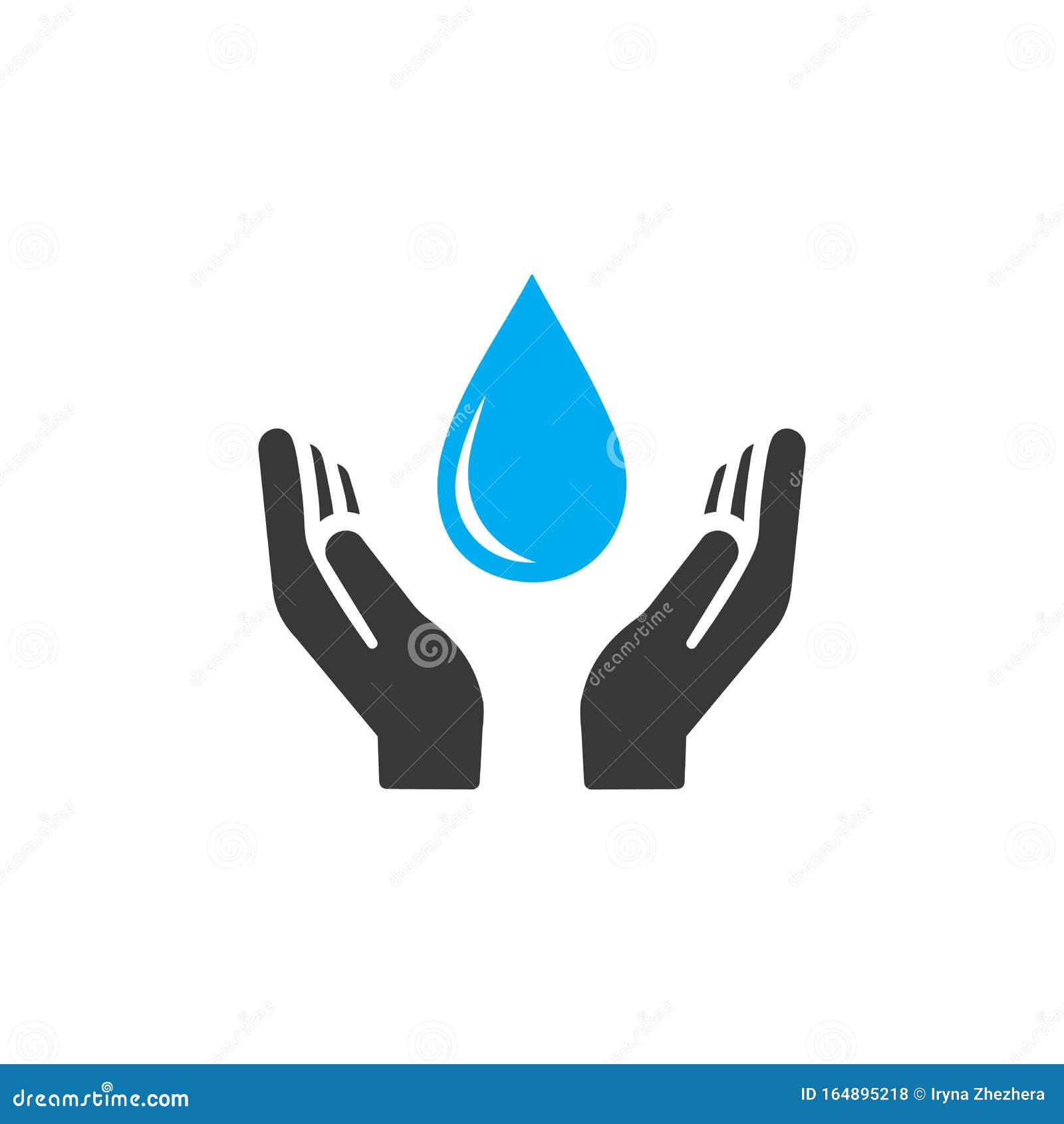 Drop in Hands Icon. Flat Design Style. Stock Vector Illustration ...