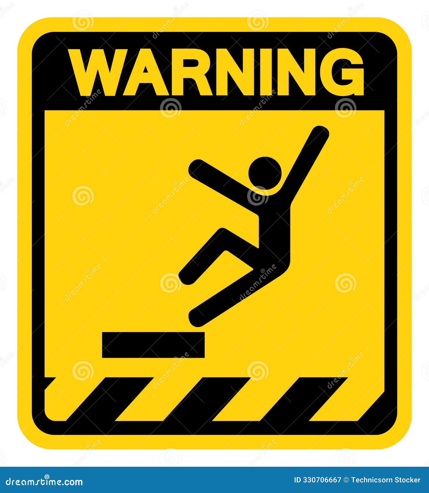 Drop Hazard Warning Sign, Vector Illustration, Isolate on White ...