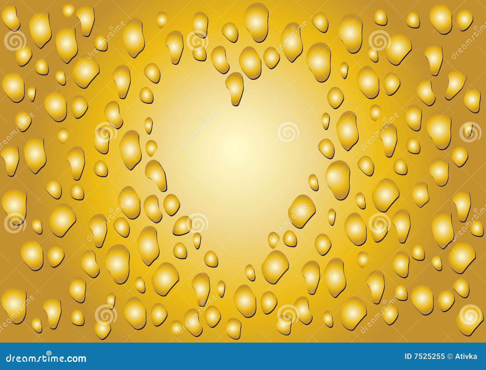 Drop heart, stock vector. Illustration of color, gold - 7525255