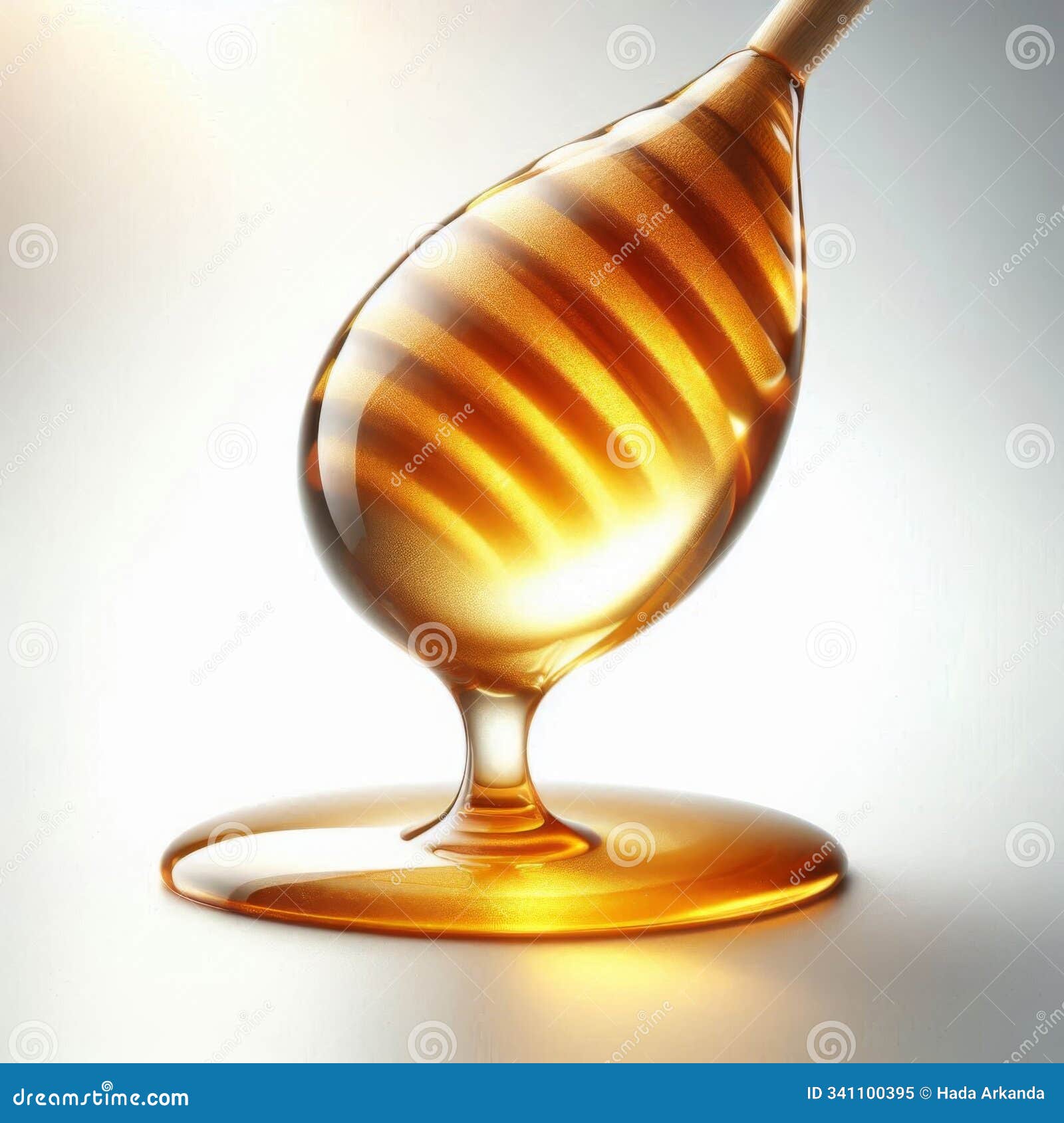 A Drop of Honey Glistening on White Background, Capturing Its Rich ...